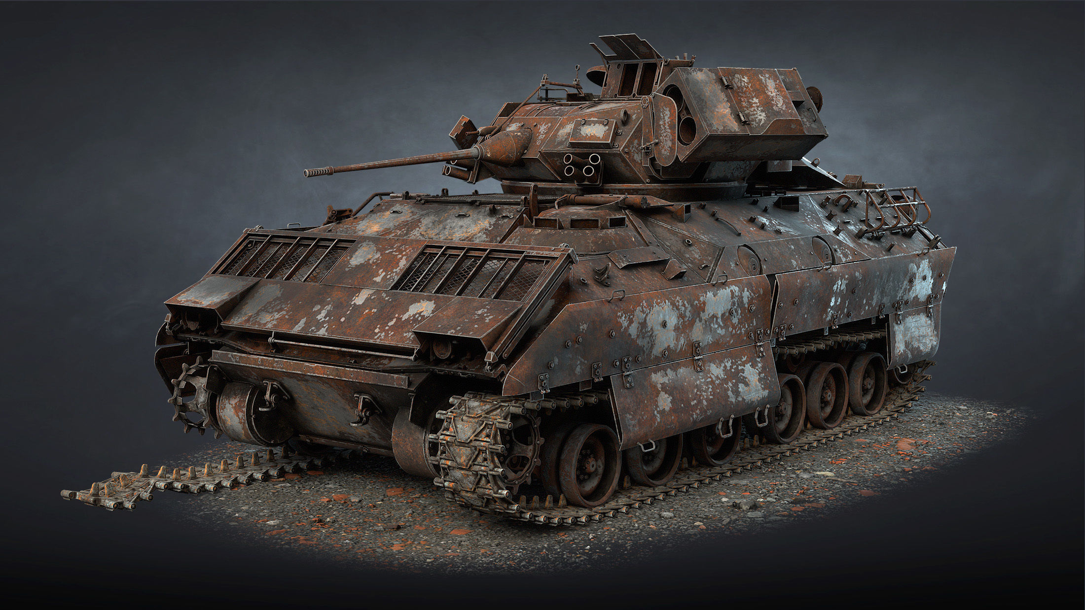3D model M2 Bradley Destroyed VR / AR / low-poly | CGTrader