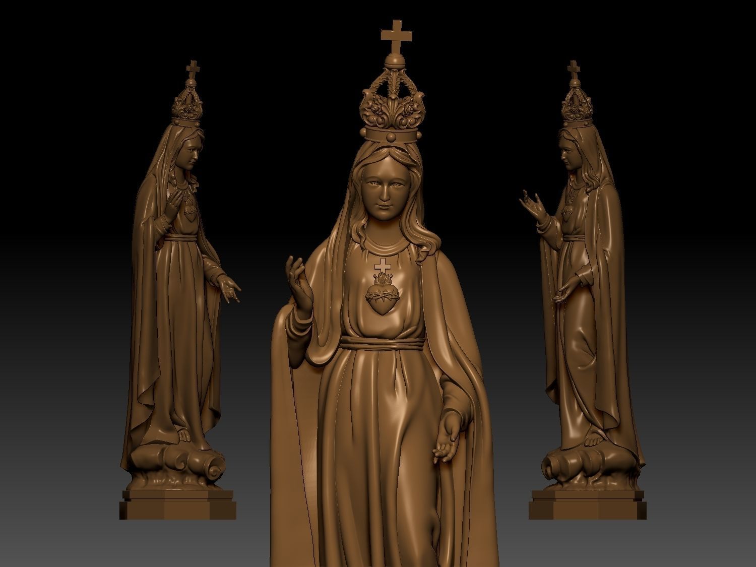 Our Lady of Fatima Statue 3D model 3D printable | CGTrader