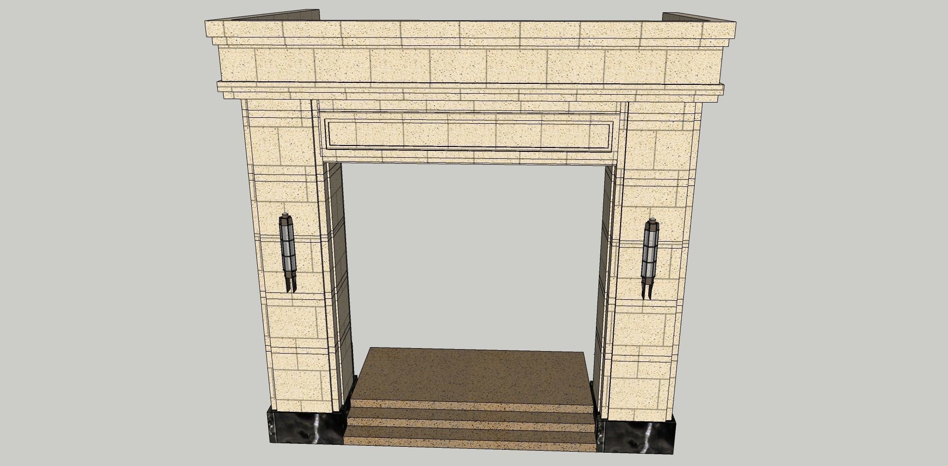 entrance arcade design in classical style sketchup model 3D model ...