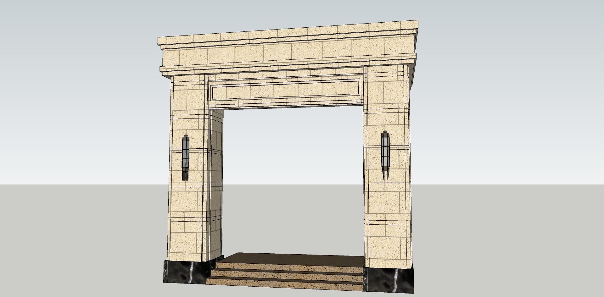 entrance arcade design in classical style sketchup model 3D model ...