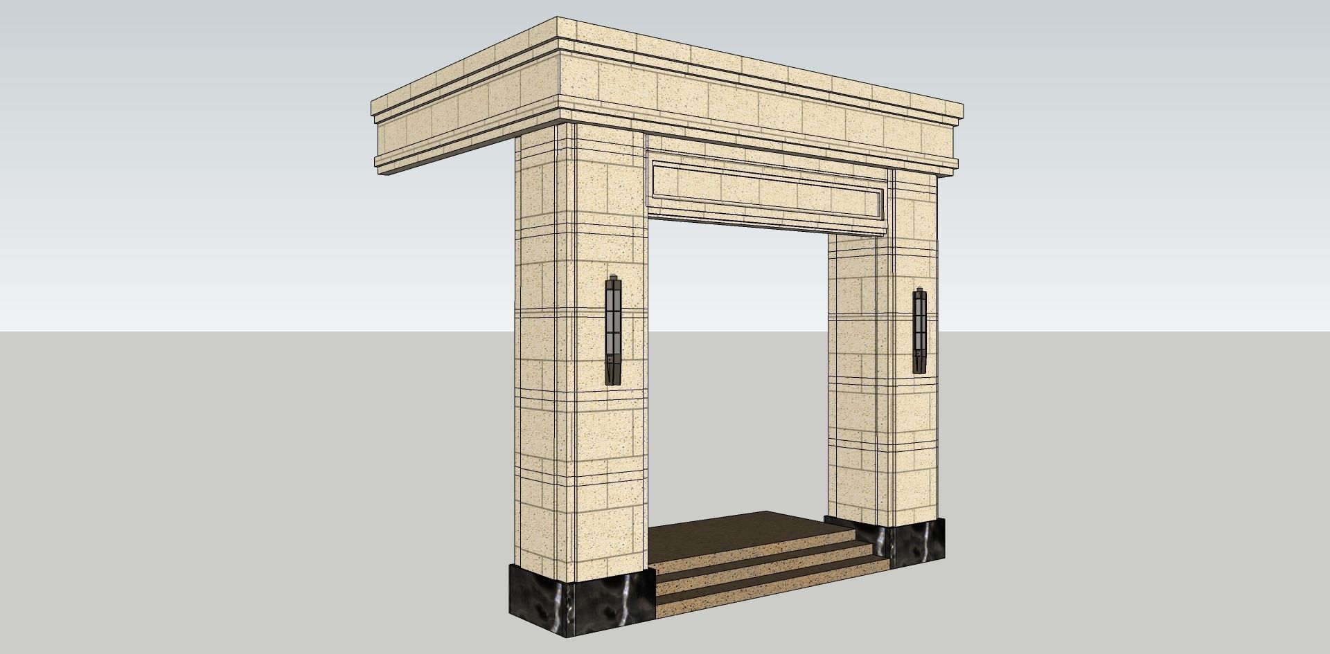 entrance arcade design in classical style sketchup model 3D model ...