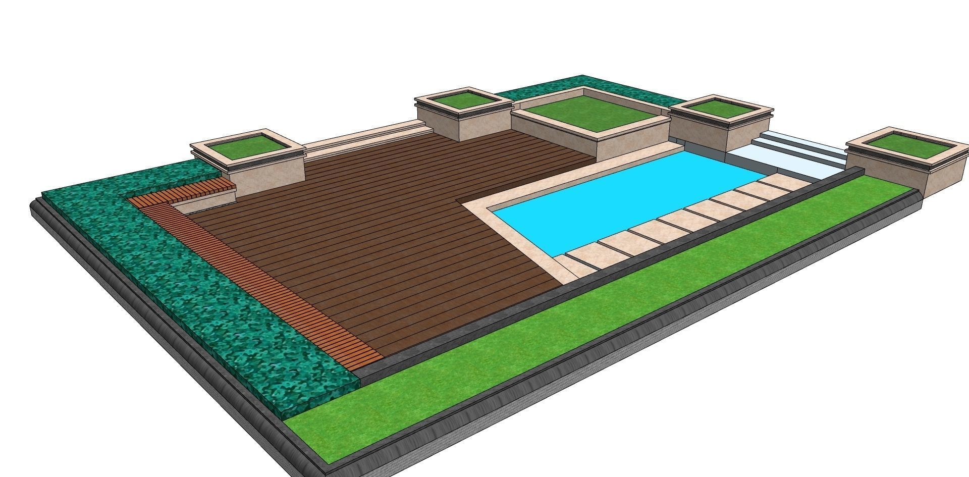 roof top landscape sketchup model 3D model | CGTrader