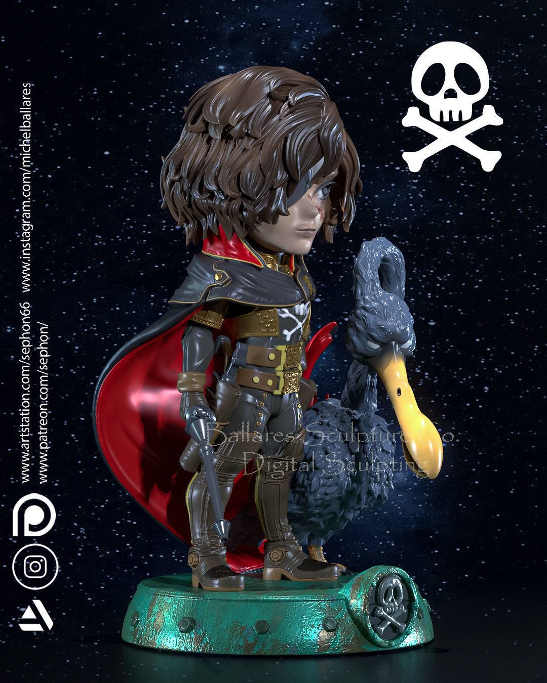 CAPTAIN HARLOCK CHIBI BY CREATIVE GEEK MB 3D model 3D printable | CGTrader