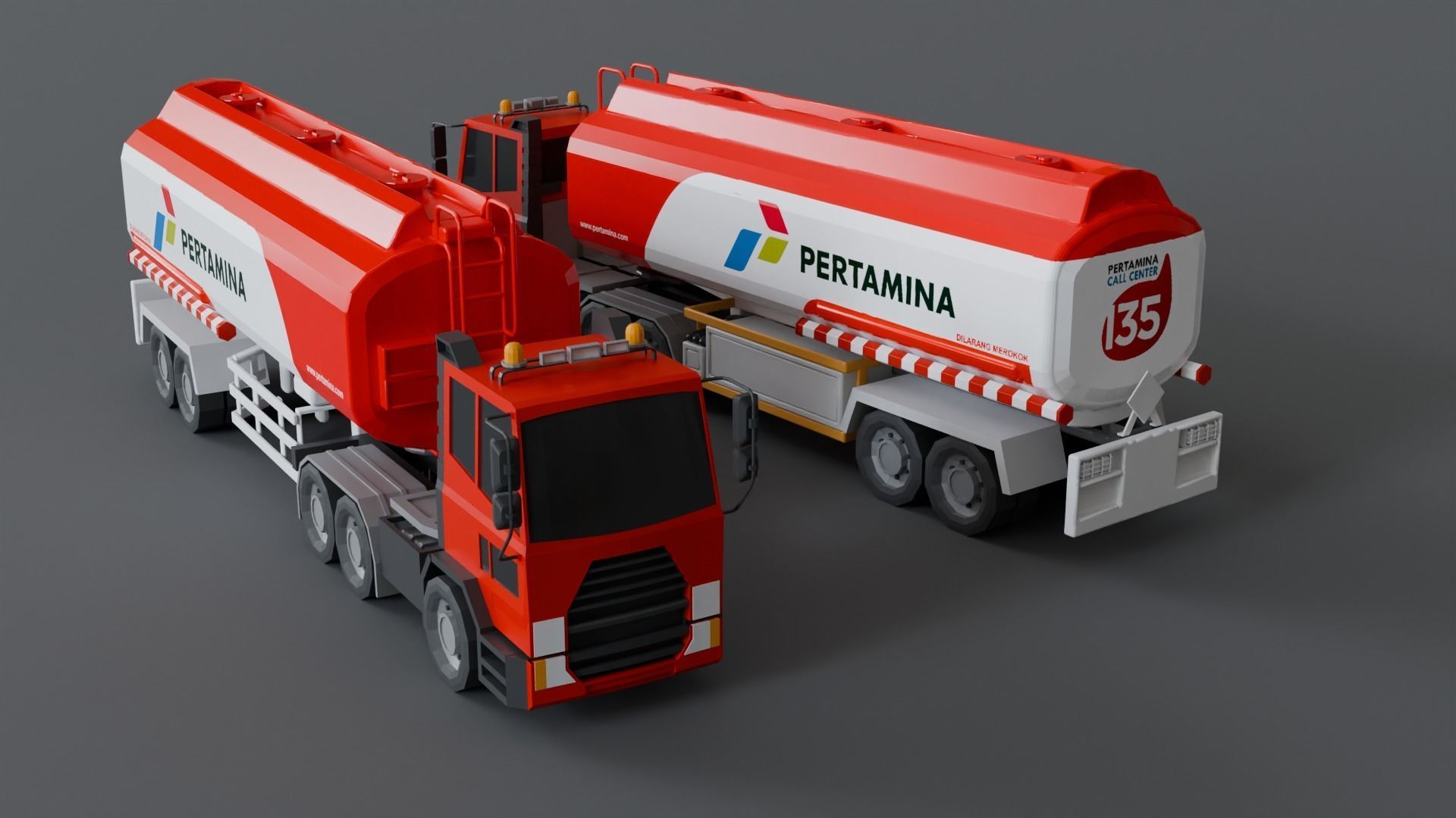 3D model Indonesia Pertamina Petrol Tanker Car 070518 VR / AR / low ...