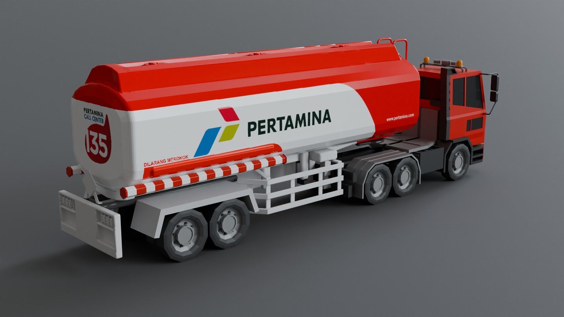 3D model Indonesia Pertamina Petrol Tanker Car 070518 VR / AR / low ...