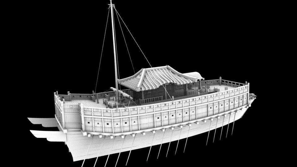 Japanese Battleship - JSengoku-era Warships - ATAKE BUNE Ship 3D model ...