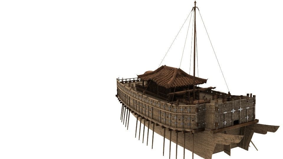 Japanese Battleship - JSengoku-era Warships - ATAKE BUNE Ship 3D model ...