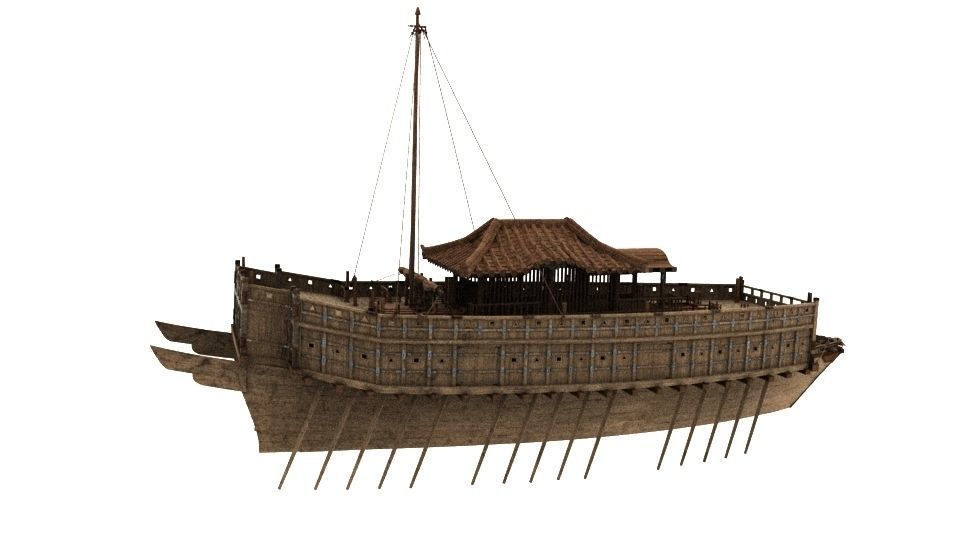 Japanese Battleship - JSengoku-era Warships - ATAKE BUNE Ship 3D model ...
