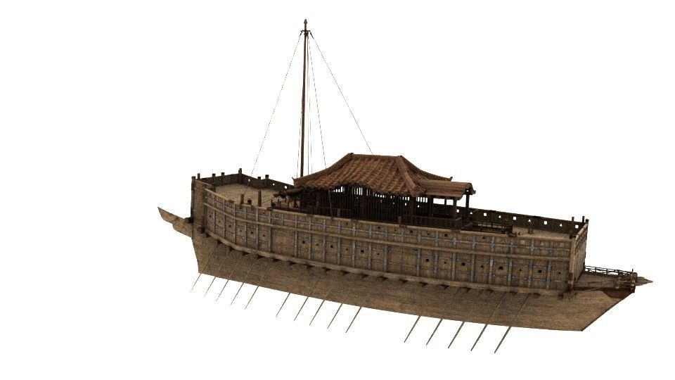 Japanese Battleship - JSengoku-era Warships - ATAKE BUNE Ship 3D model ...