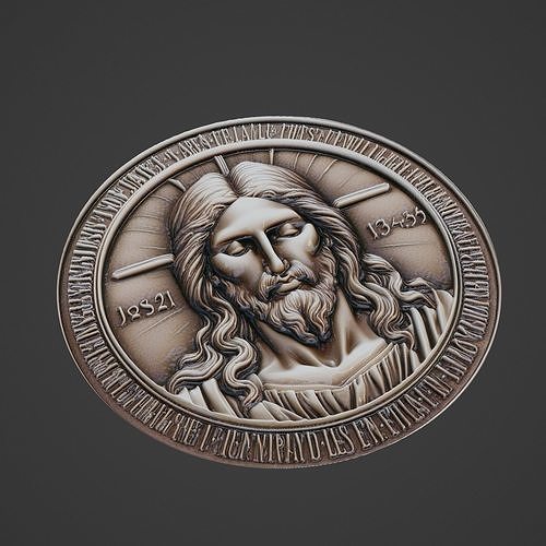 Jesus Christianity Medallion 3D model 3D printable | CGTrader