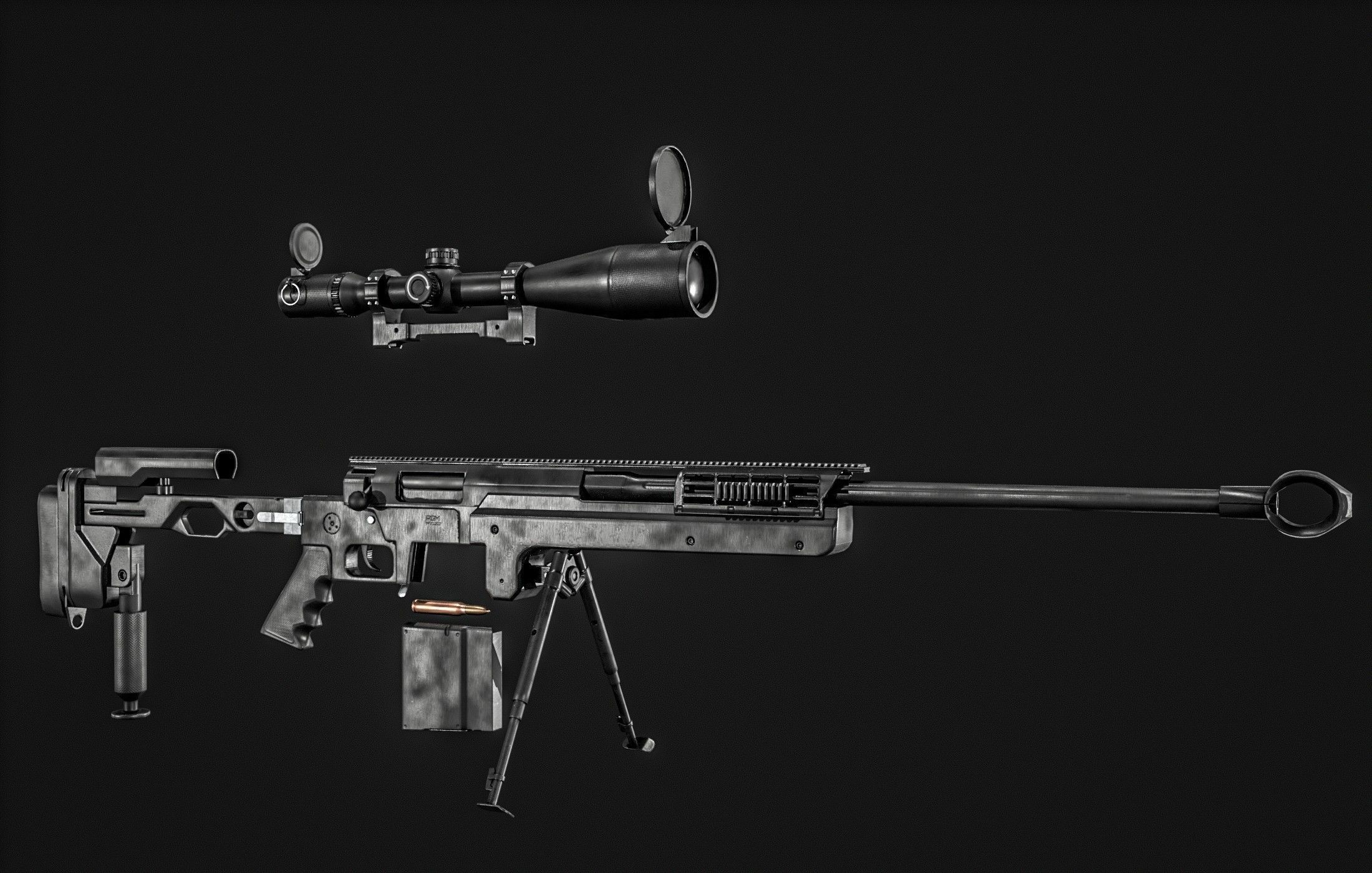 3D model PGM-Hecate-2 Sniper Rifle VR / AR / low-poly | CGTrader