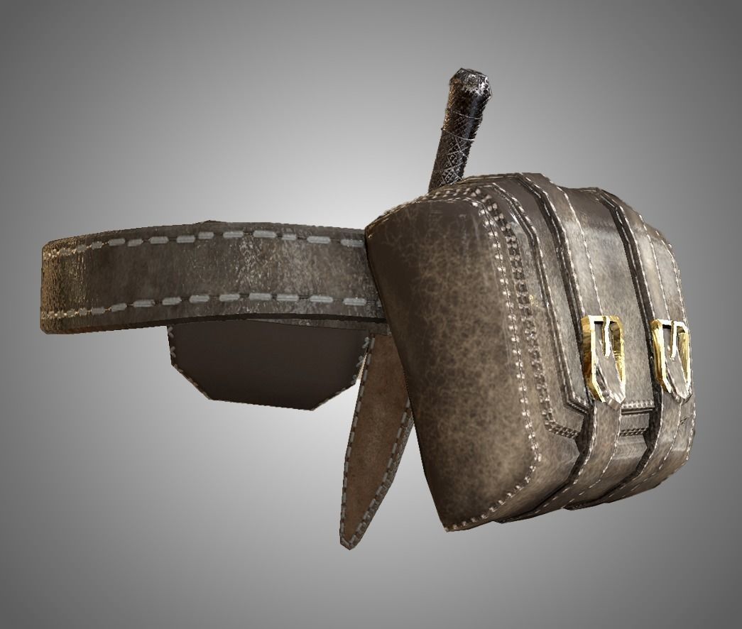 3D model Warrior-Belt Low-poly game-ready with PBR-Texture VR / AR ...