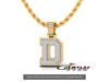 Custom Initial A to Z Letter Diamond Pendant - Alphabet Necklace 3D ...