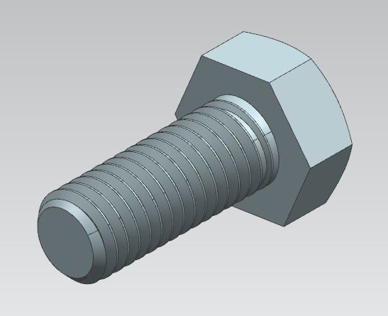 Hex screw M8 3D model 3D printable | CGTrader