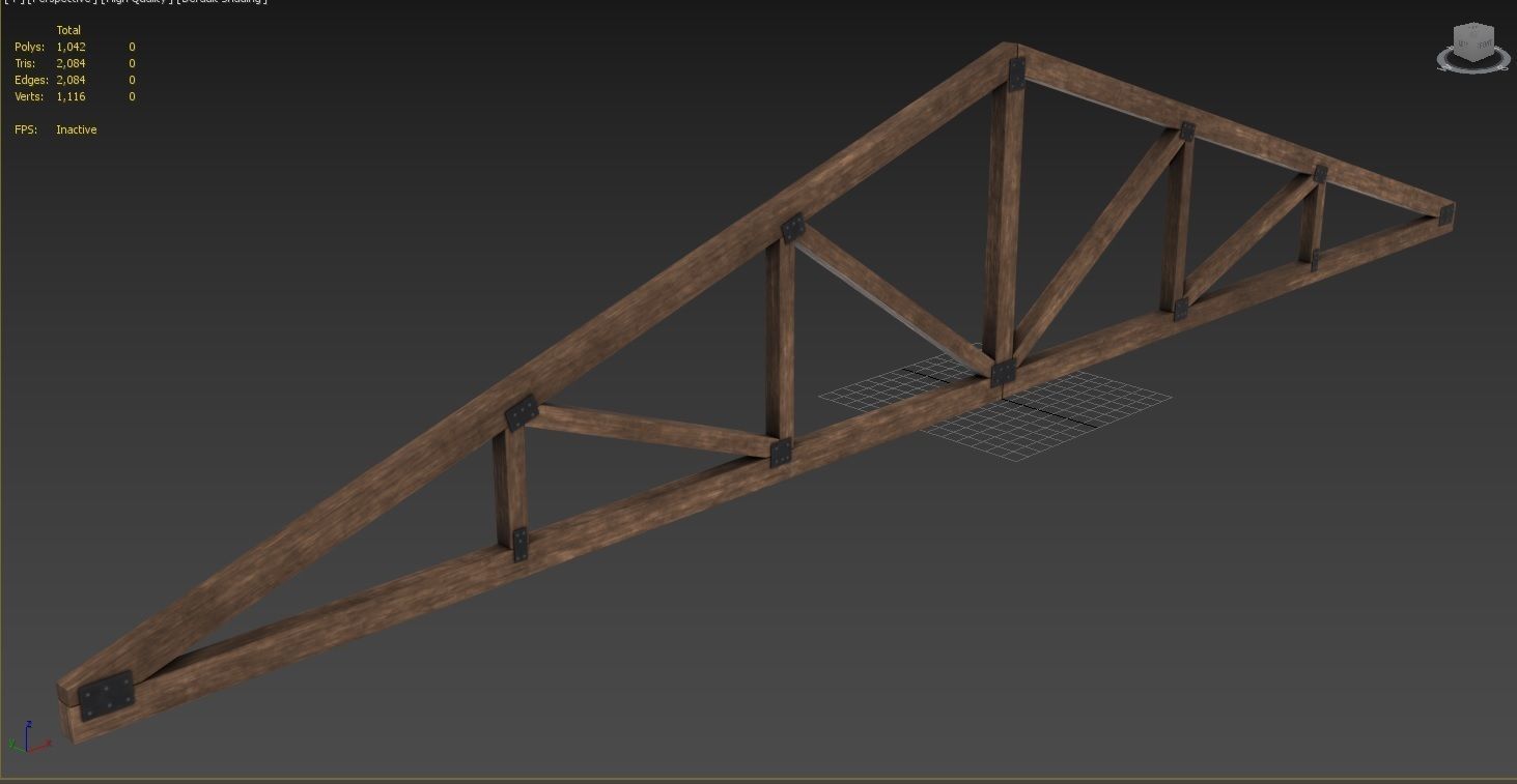 3D model Wooden Trusses M07 VR / AR / low-poly | CGTrader