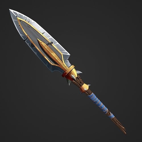 3D model Stylized hand-painted spear VR / AR / low-poly | CGTrader