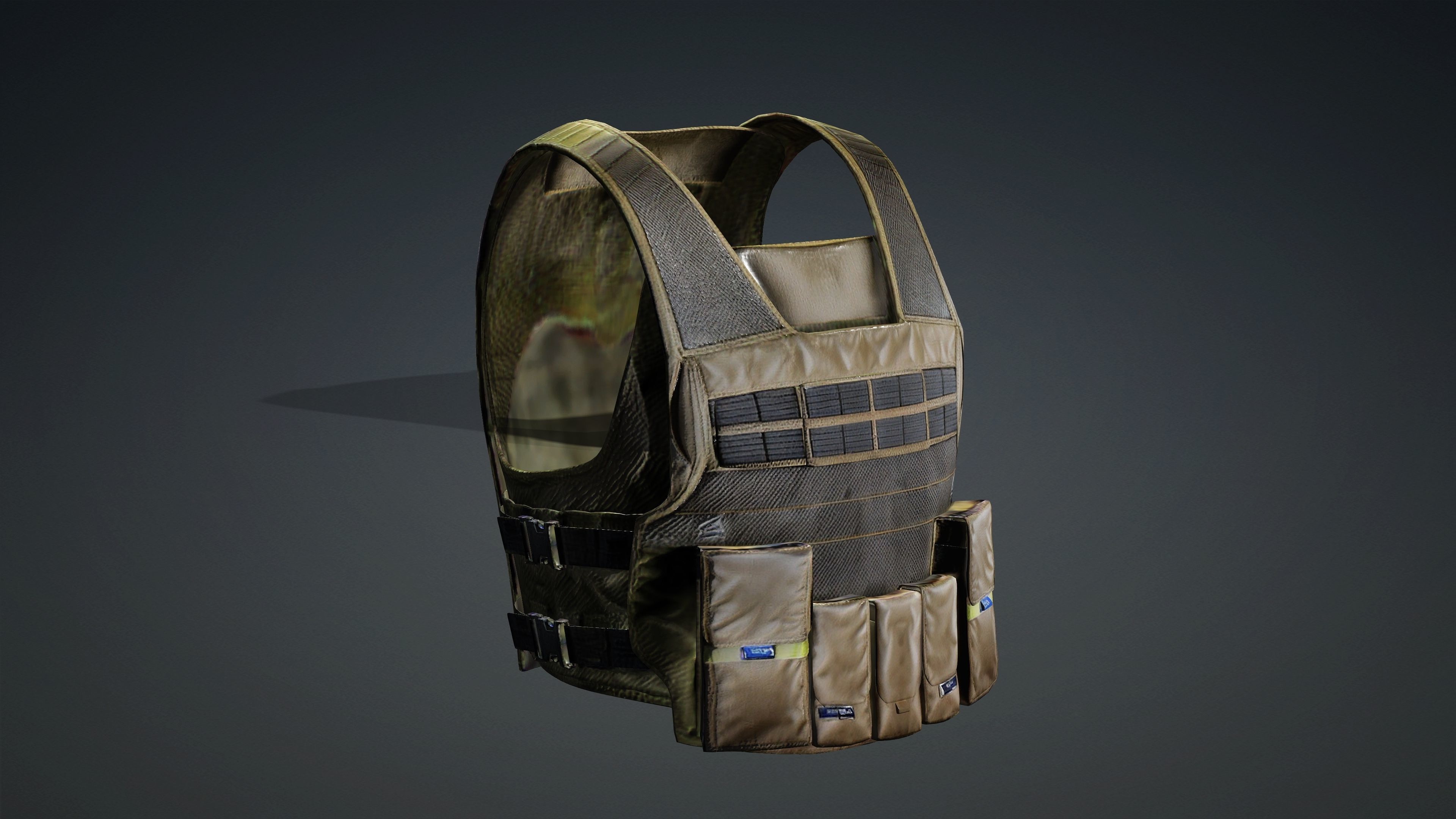 3D model Soldier military bulletproof vest game ready UE5 FBX VR / AR ...