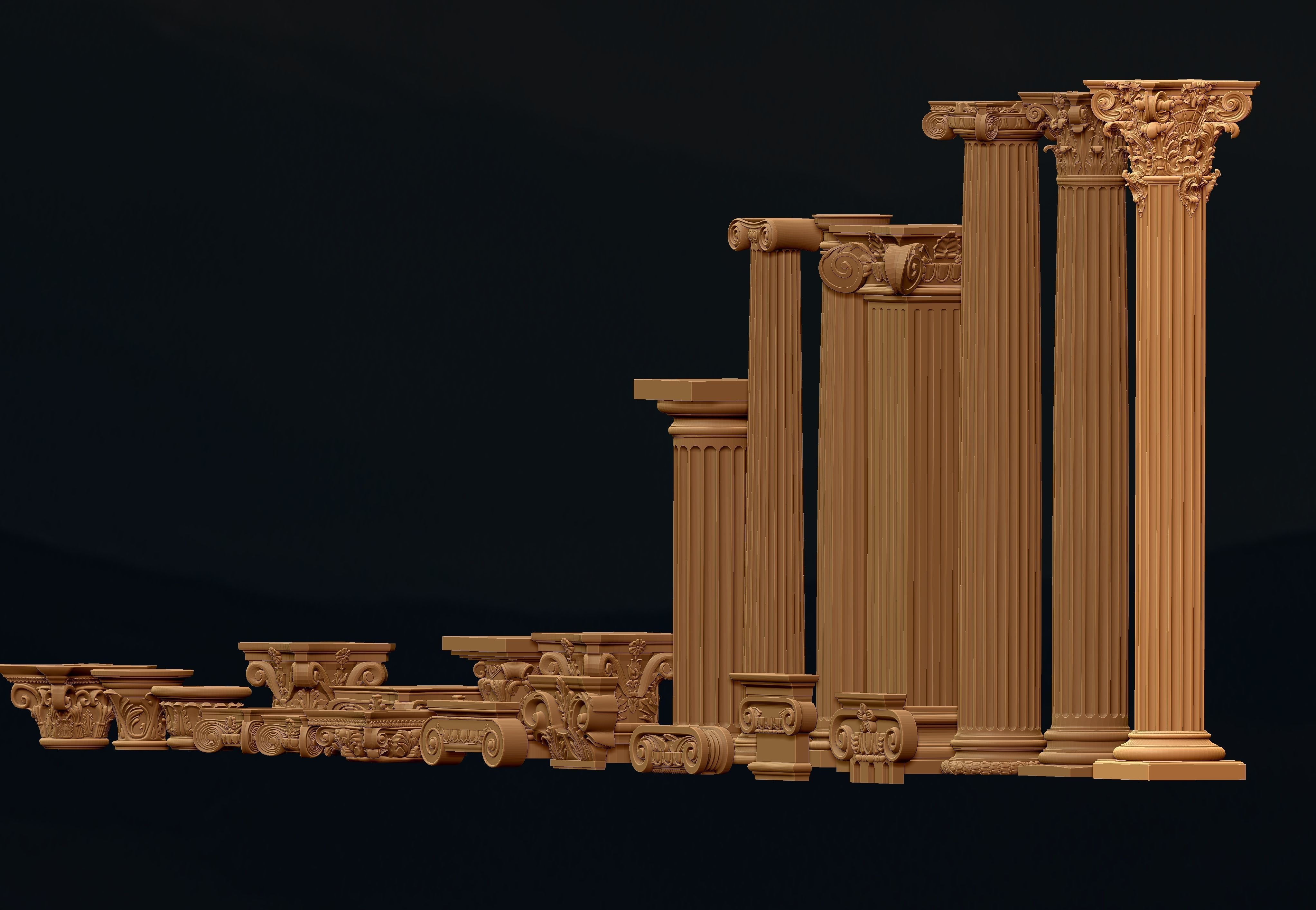 column greek roman free 3D model | CGTrader