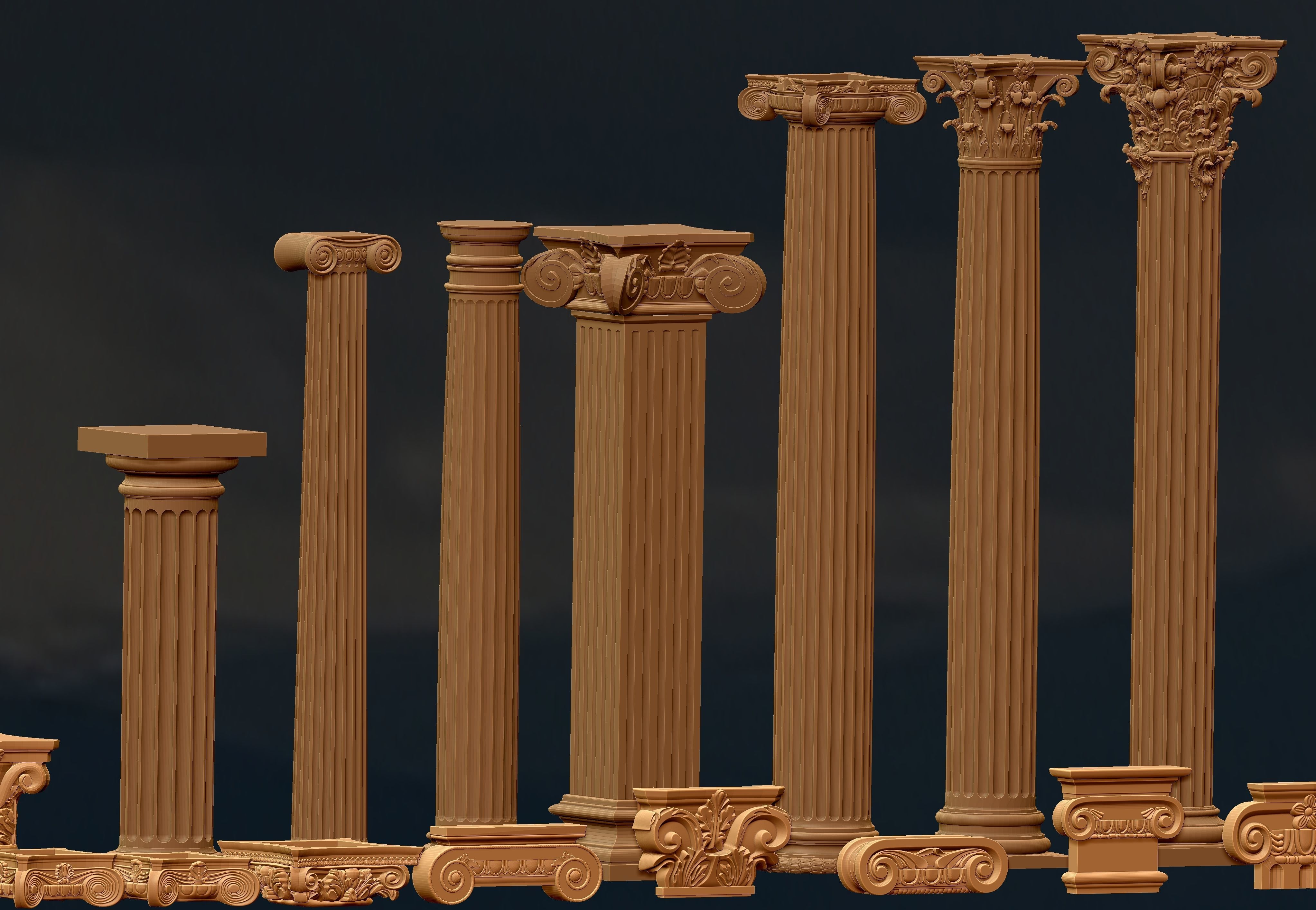 column greek roman free 3D model | CGTrader