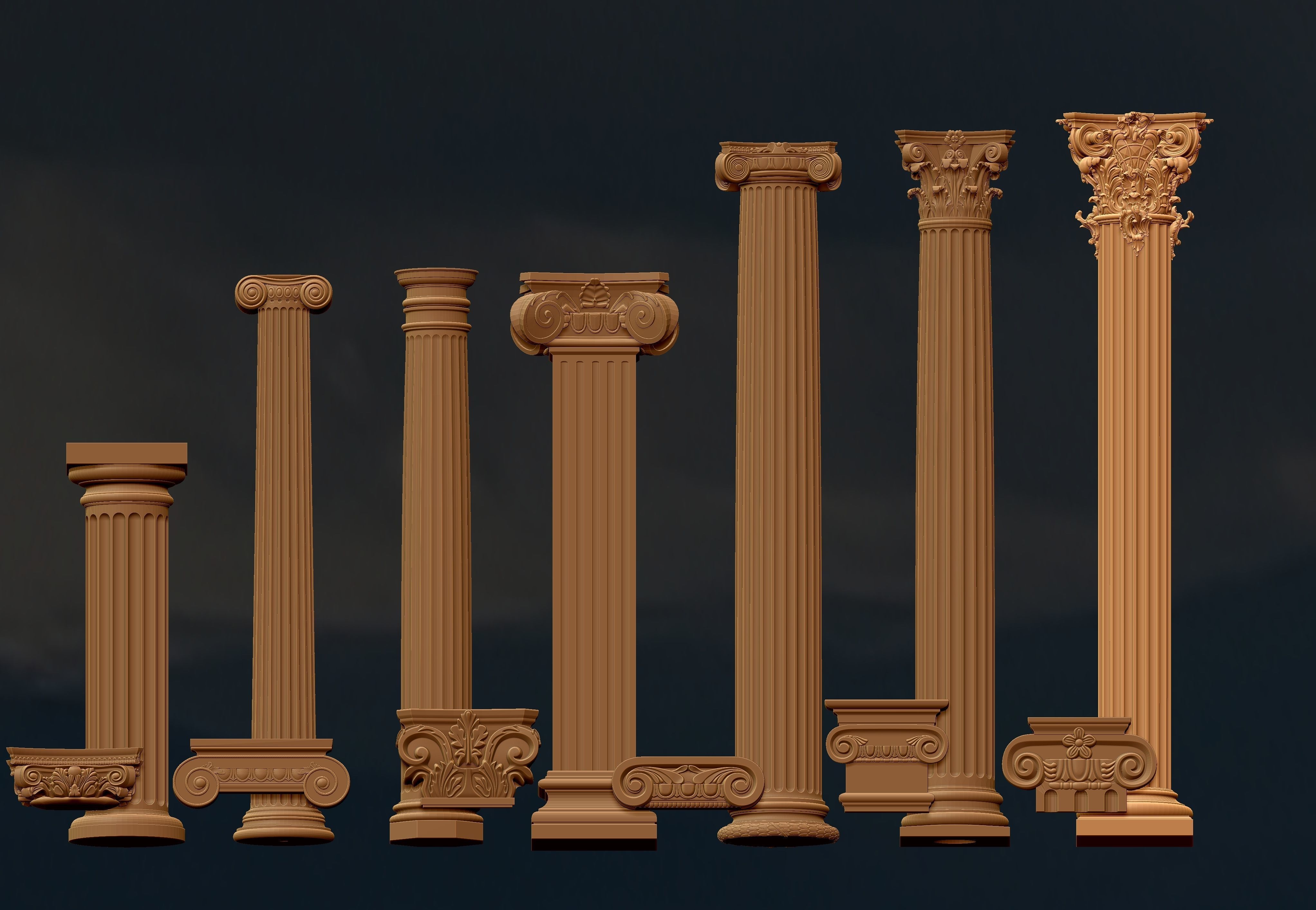 column greek roman free 3D model | CGTrader