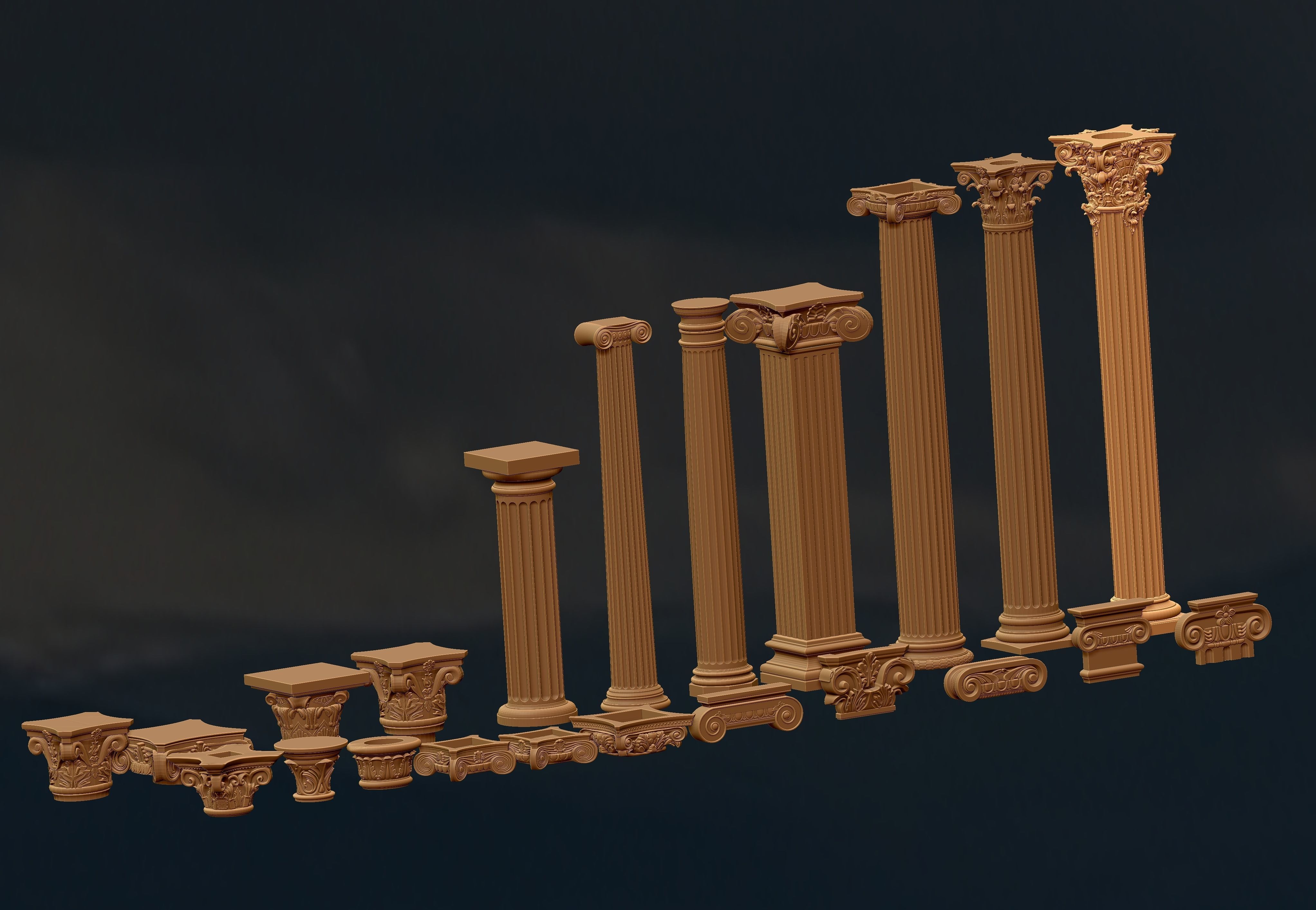 column greek roman free 3D model | CGTrader