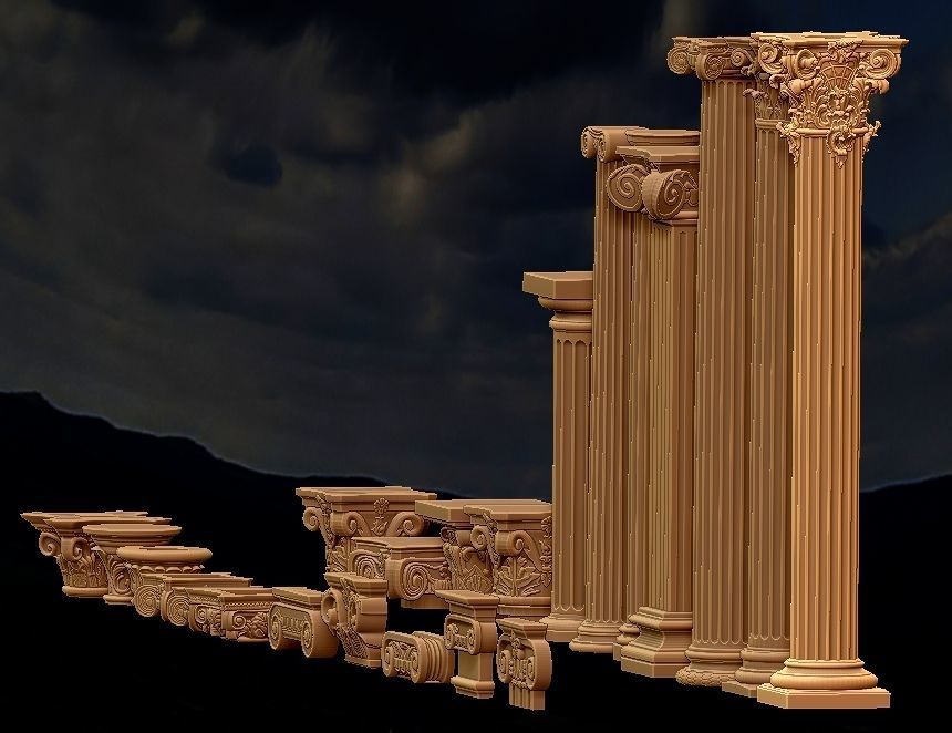 column greek roman free 3D model | CGTrader
