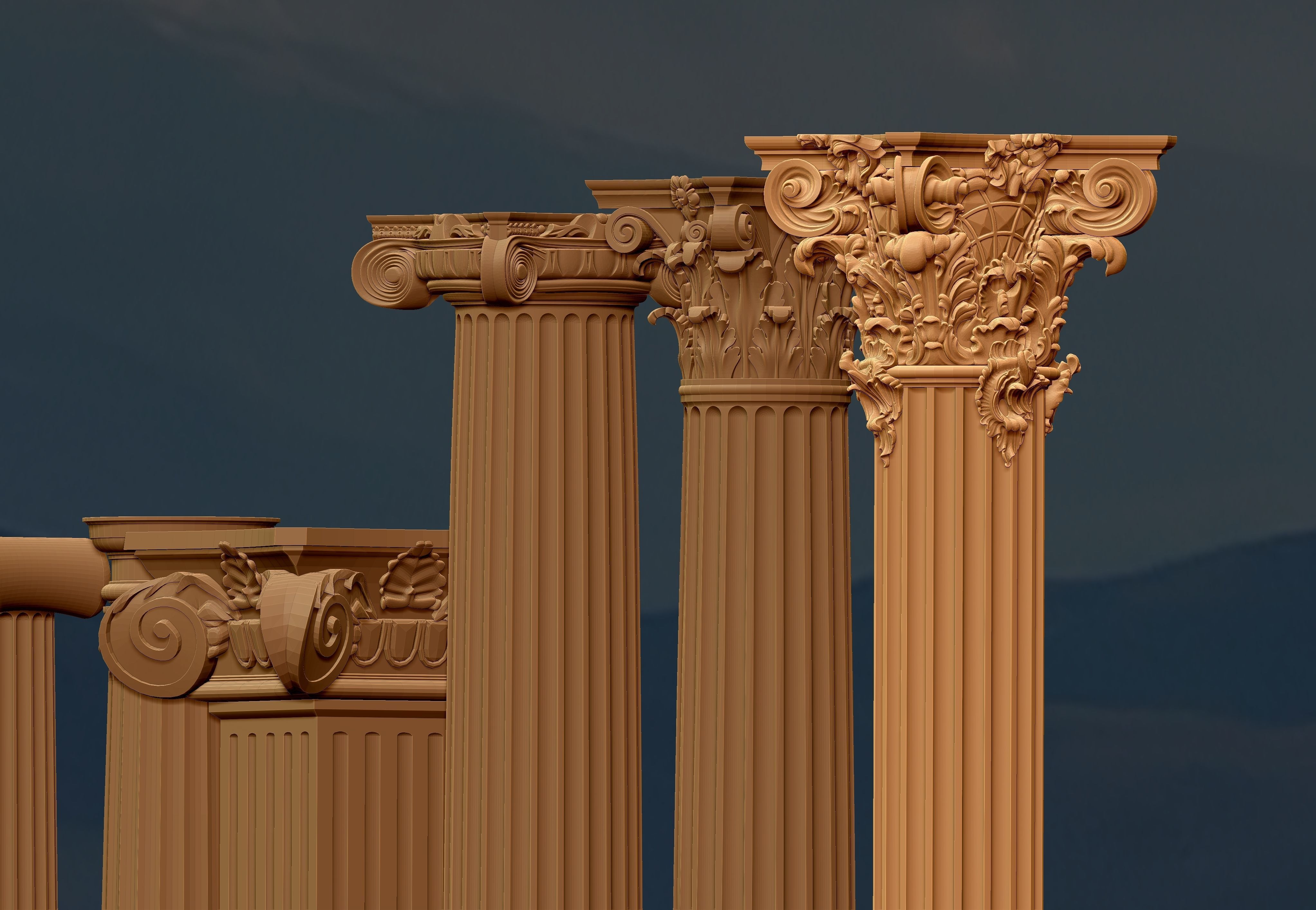 column greek roman free 3D model | CGTrader