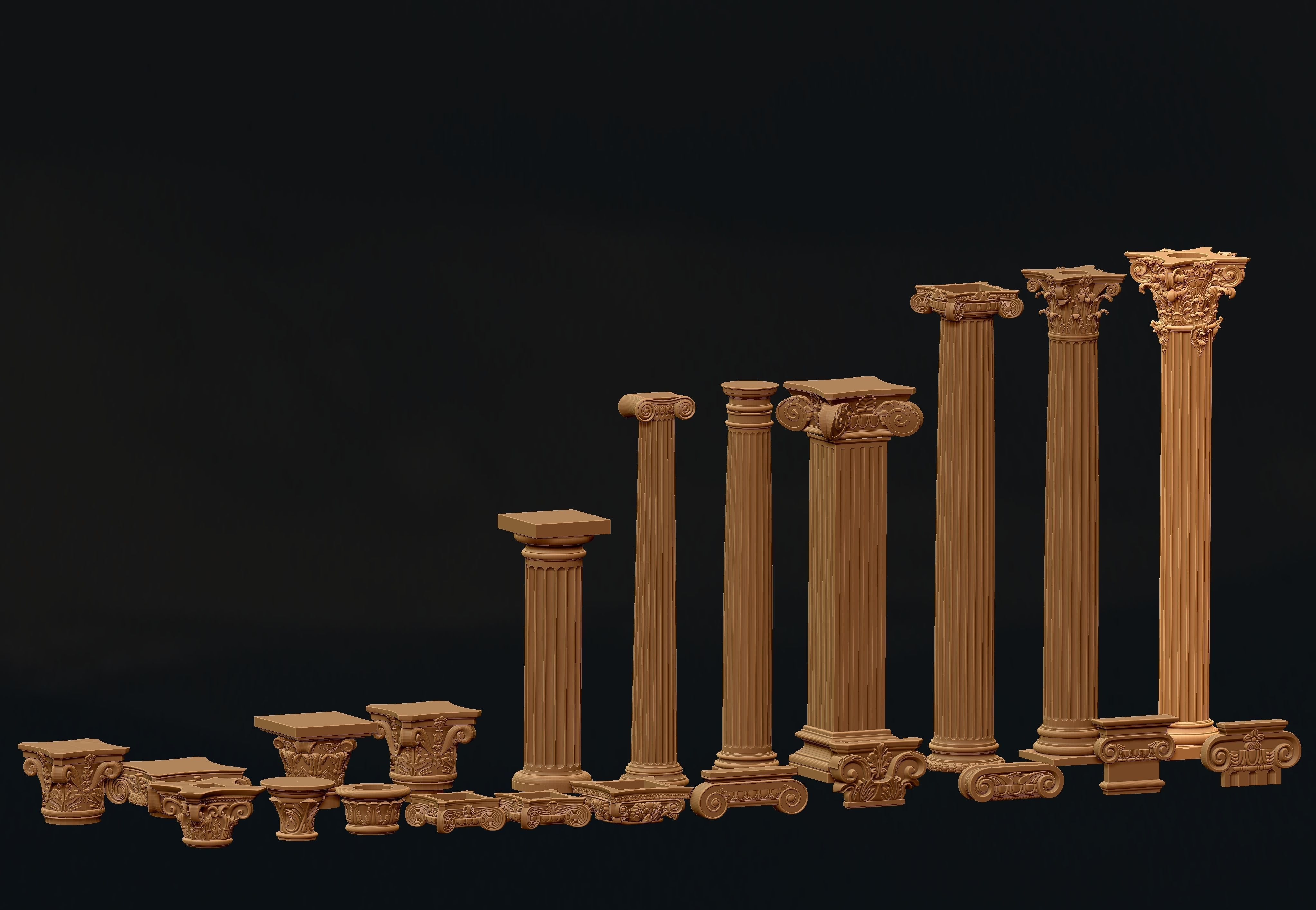 column greek roman free 3D model | CGTrader