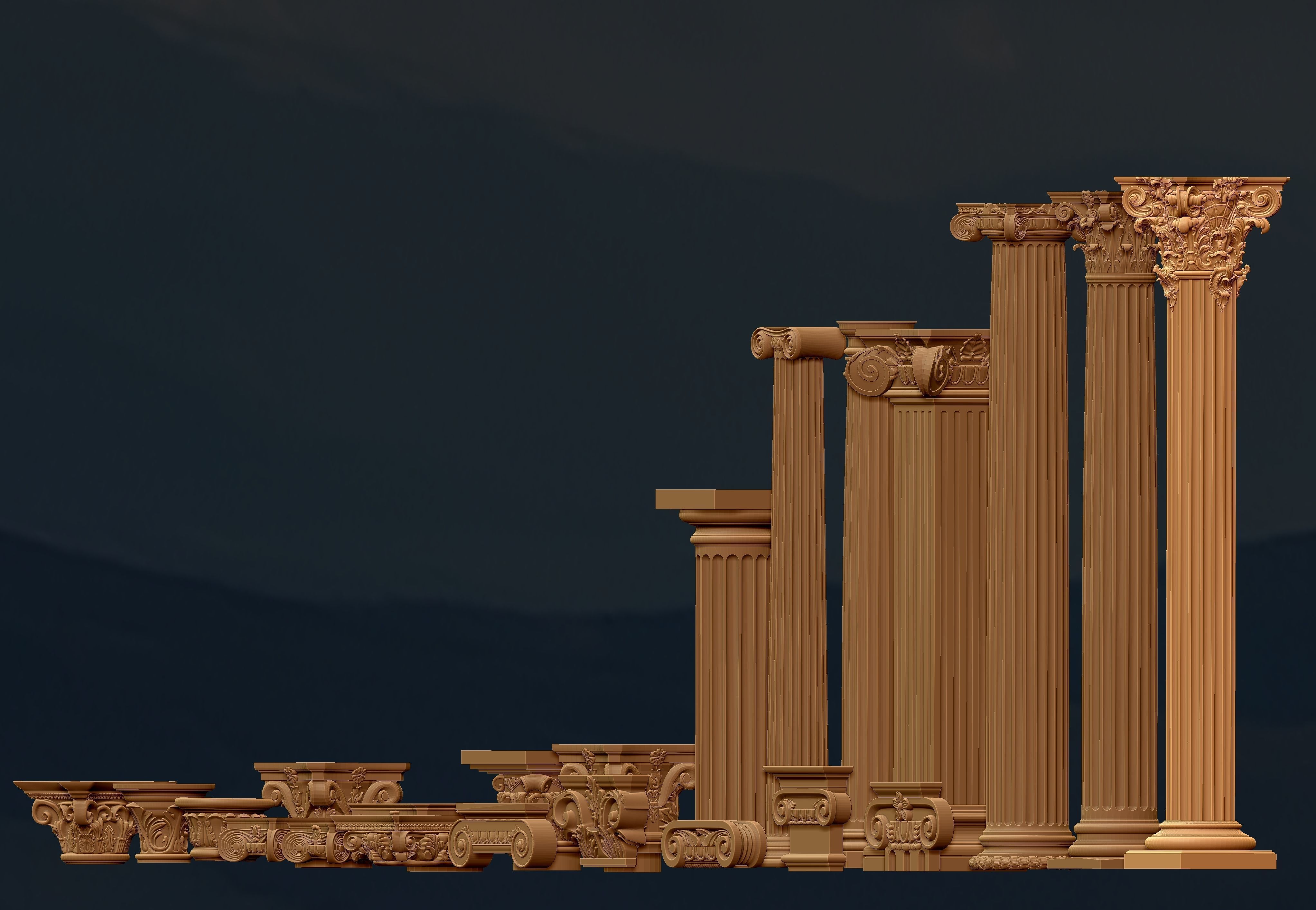 column greek roman free 3D model | CGTrader