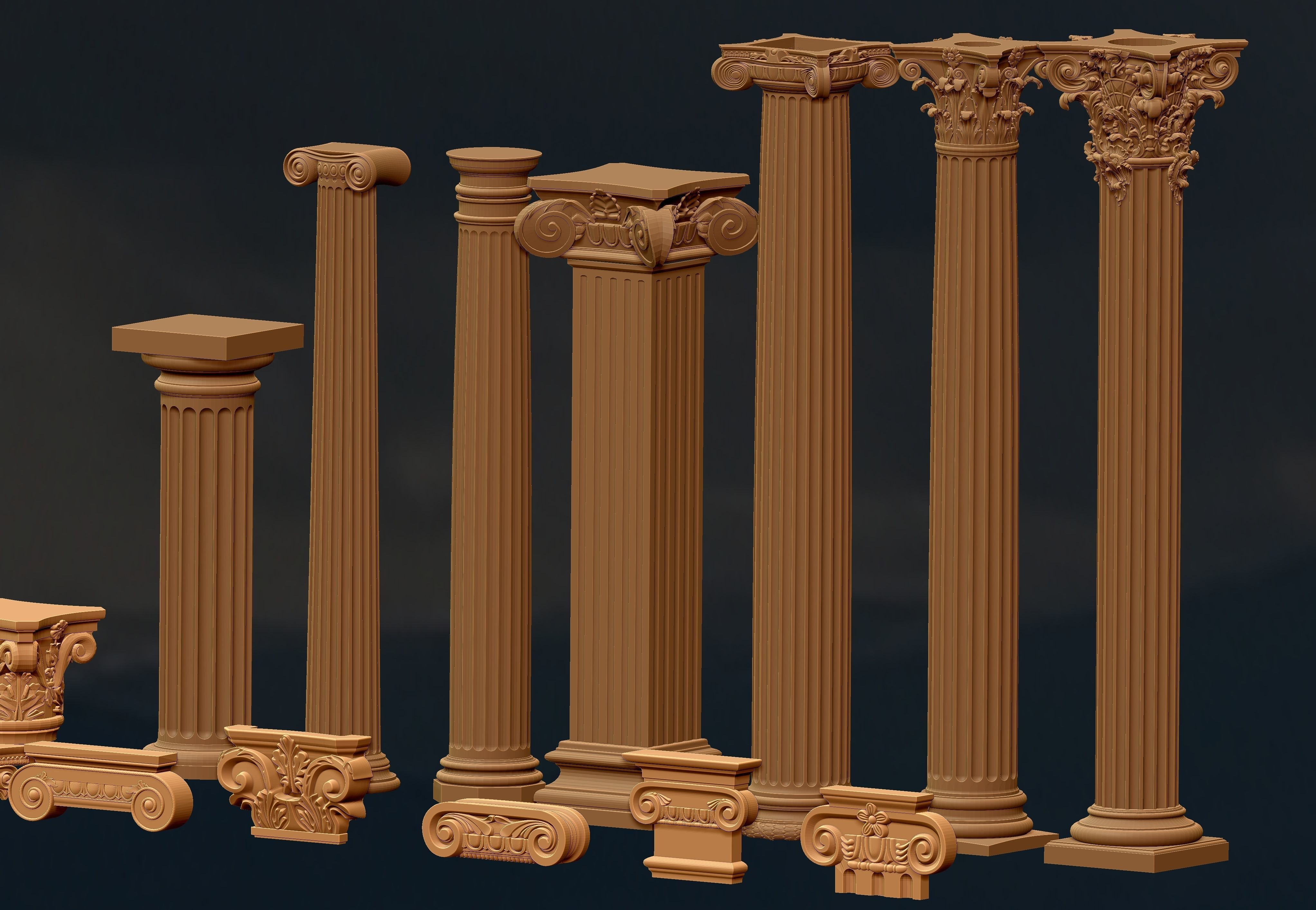 column greek roman free 3D model | CGTrader