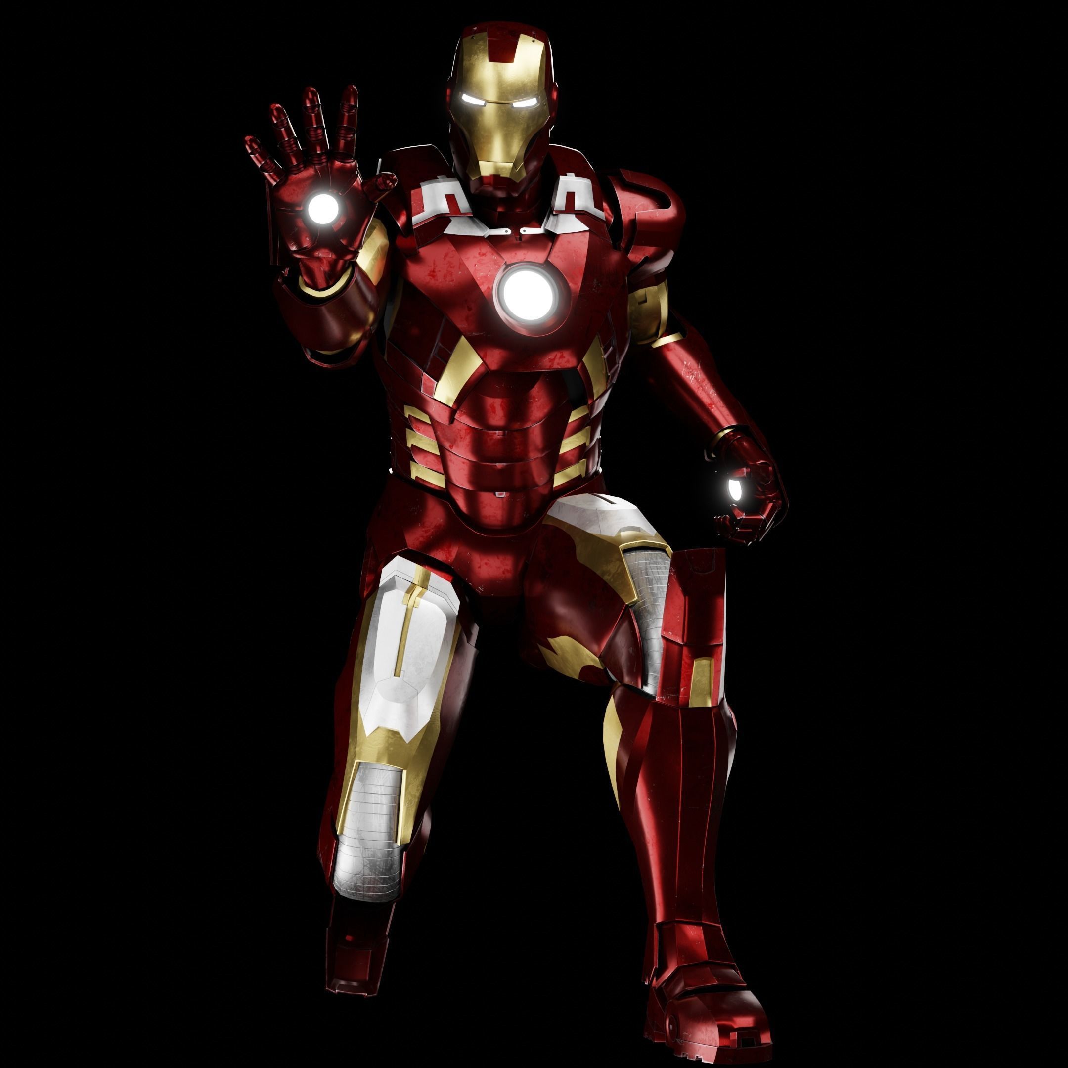 Iron Man Mark 7 free 3D model animated rigged | CGTrader