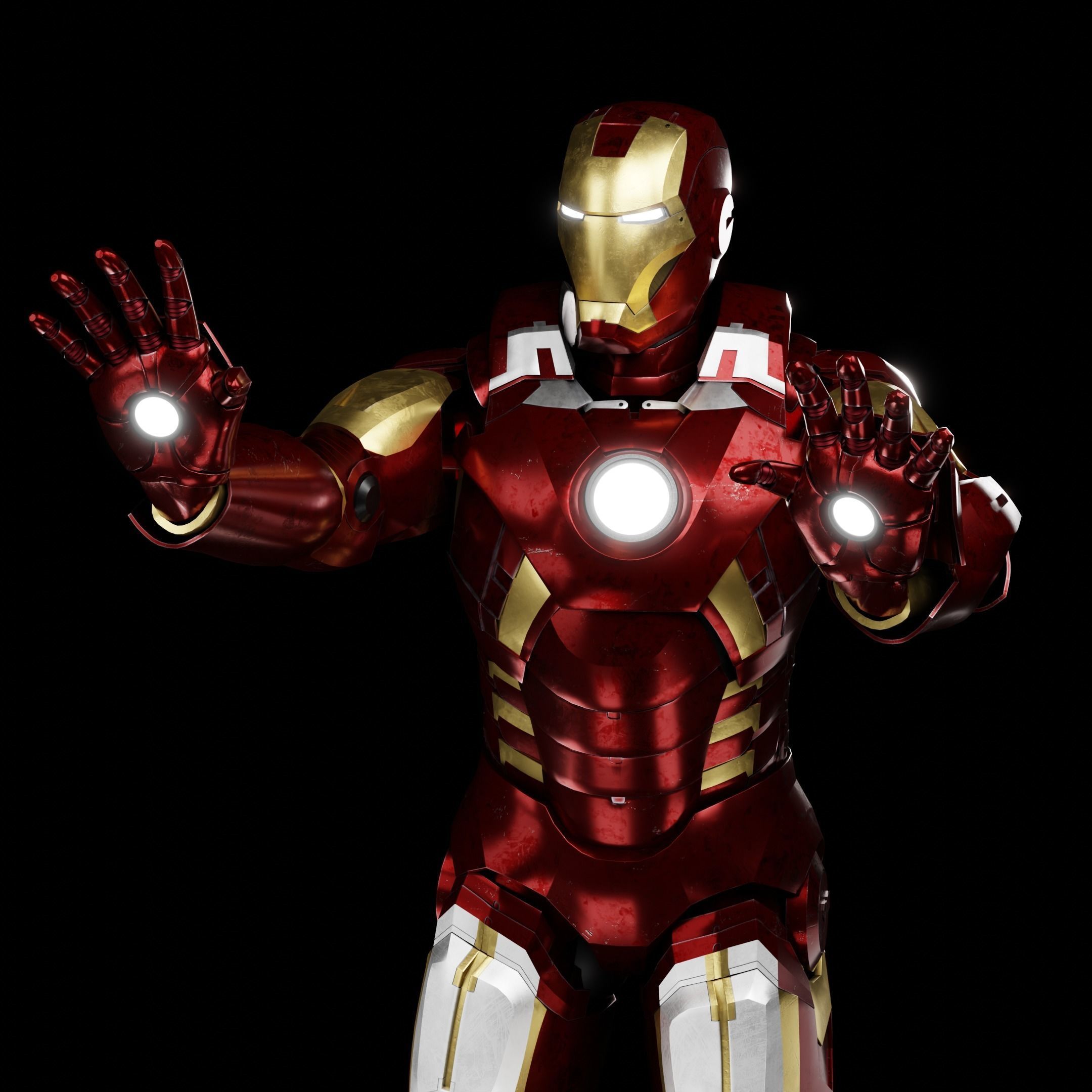 Iron Man Mark 7 free 3D model animated rigged | CGTrader