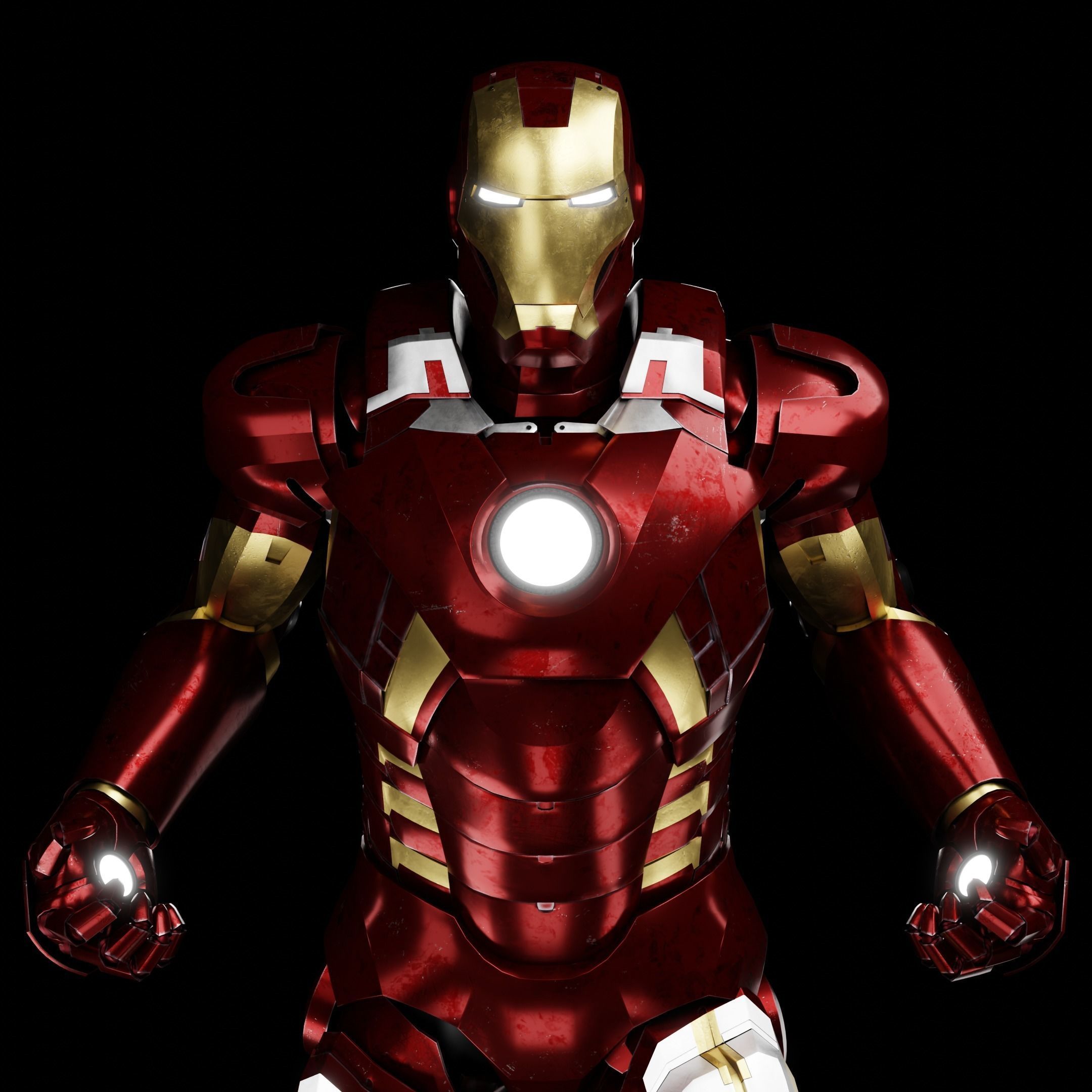Iron Man Mark 7 free 3D model animated rigged | CGTrader