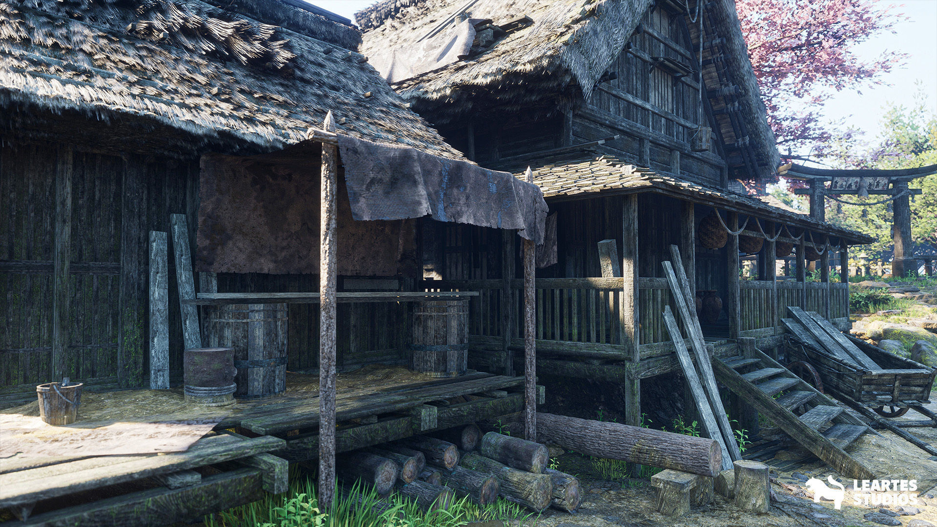 3D model Feudal Japanese Village Environment VR / AR / low-poly | CGTrader
