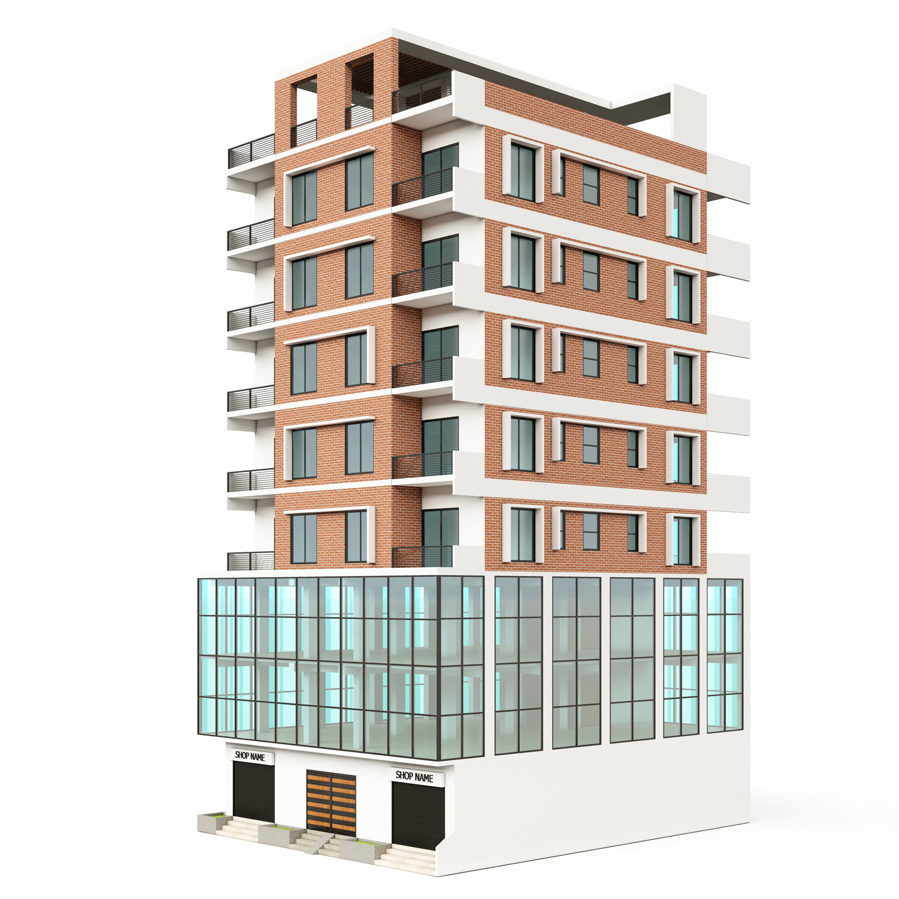 Mixed Use Building 2 free 3D model | CGTrader