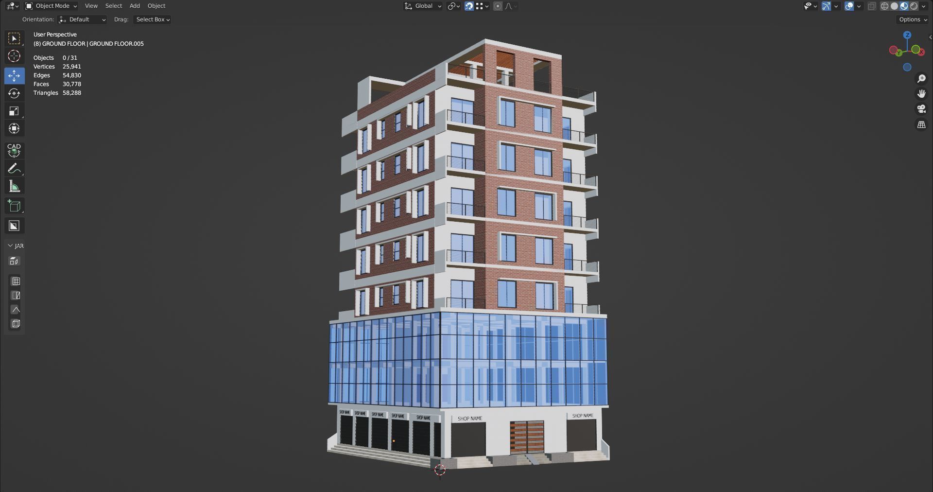 Mixed Use Building 2 free 3D model | CGTrader