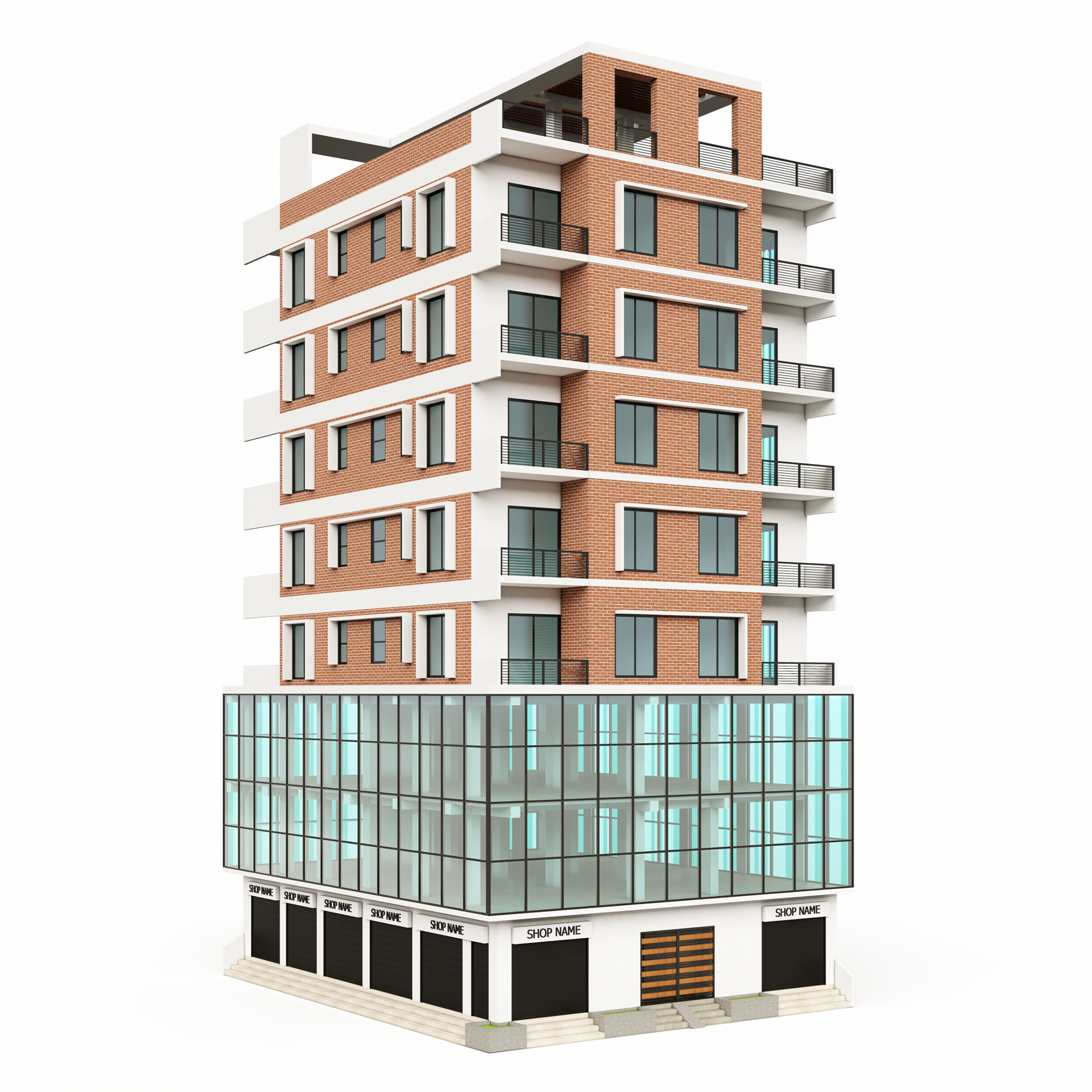 Mixed Use Building 2 free 3D model | CGTrader