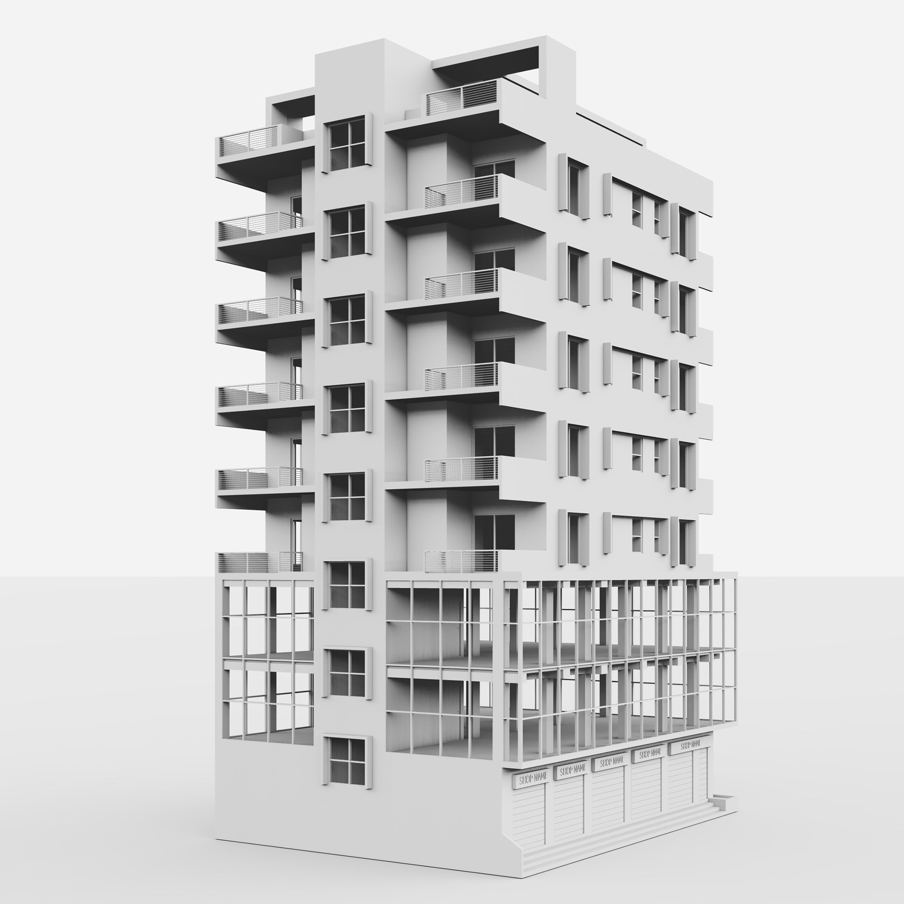 Mixed Use Building 2 free 3D model | CGTrader