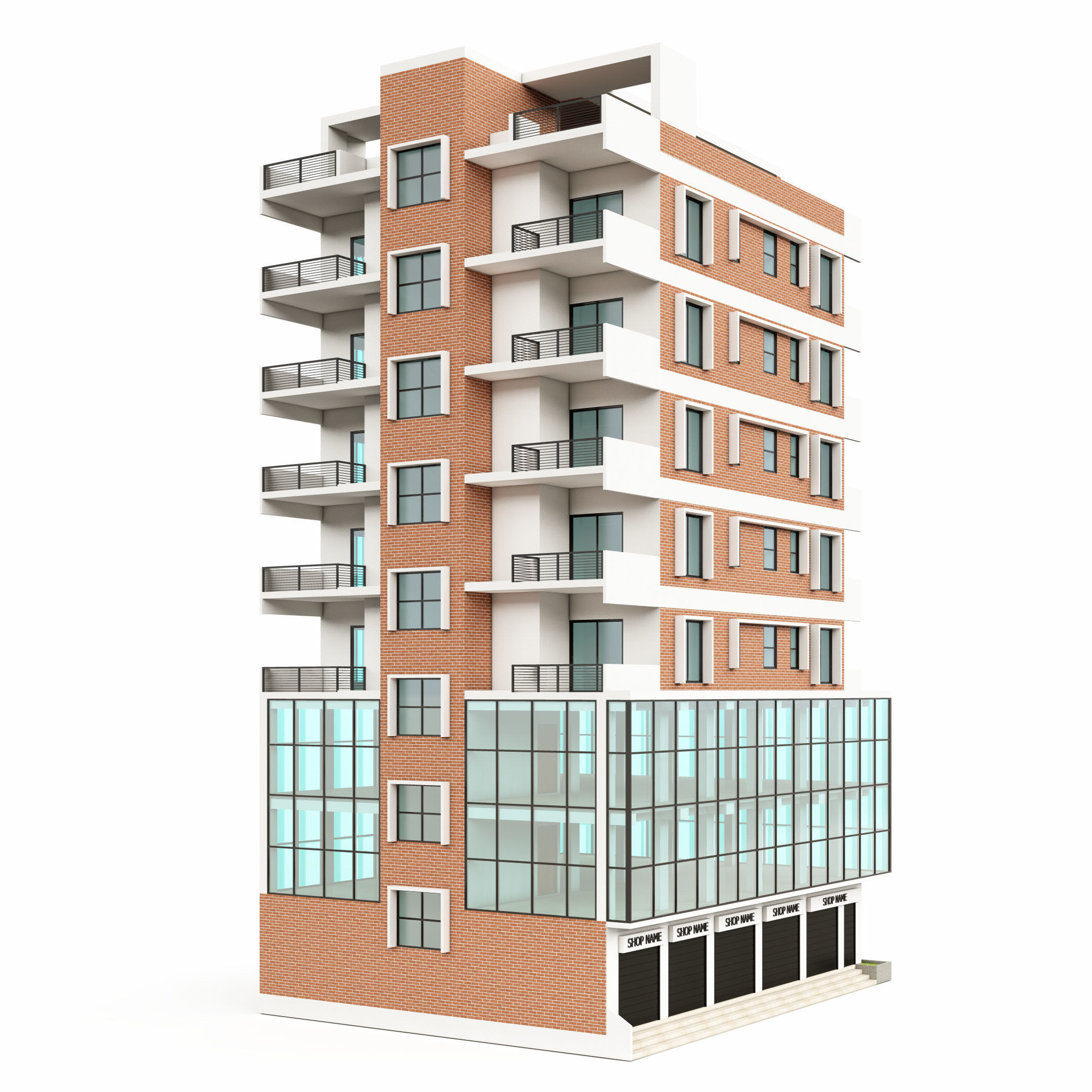 Mixed Use Building 2 free 3D model | CGTrader