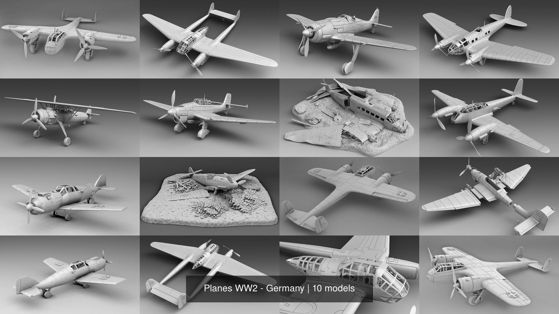 Planes WW2 - Germany 3D Model Collection 3D printable | CGTrader