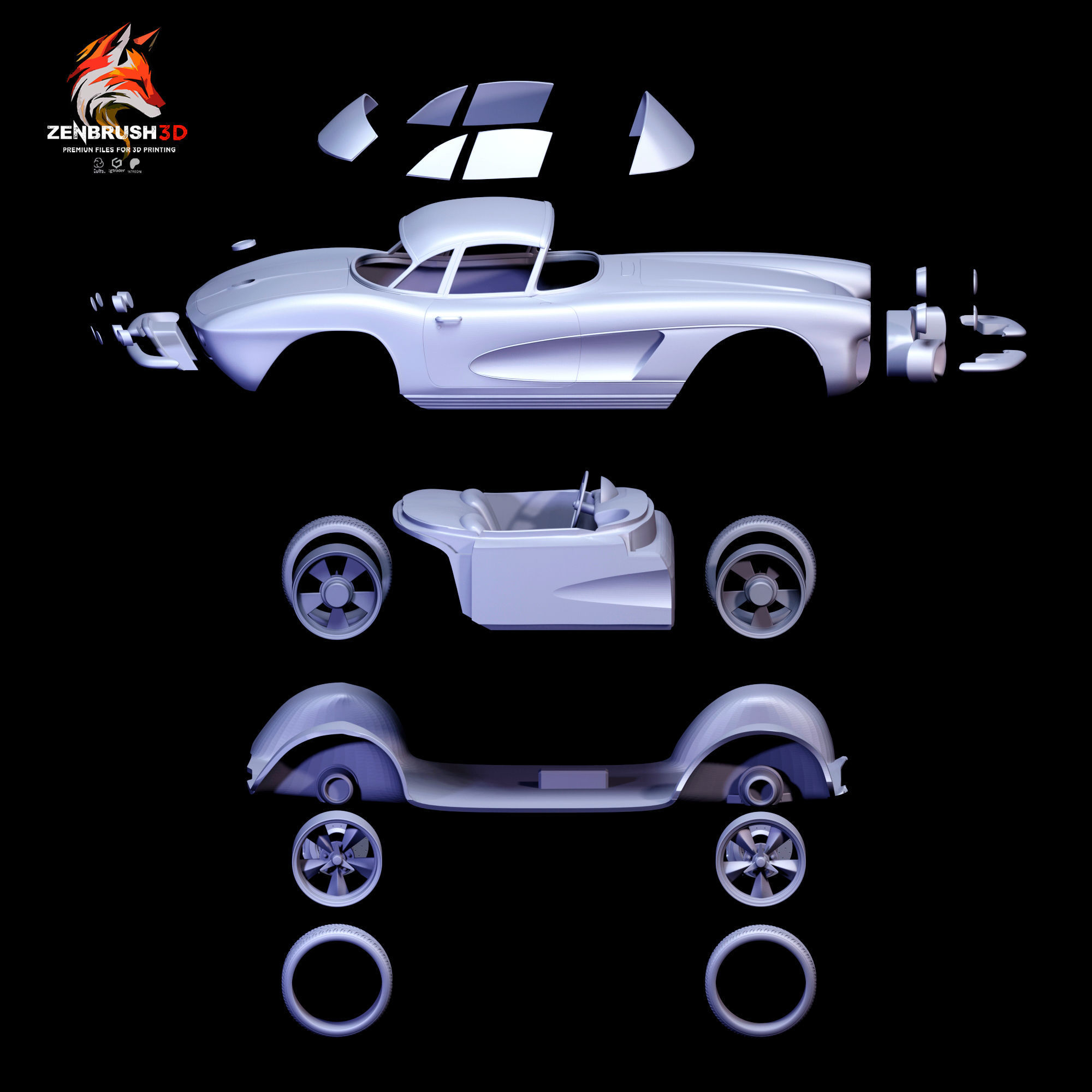 CHEVROLET CORVETTE C1 - 3D PRINTING 3D model 3D printable | CGTrader