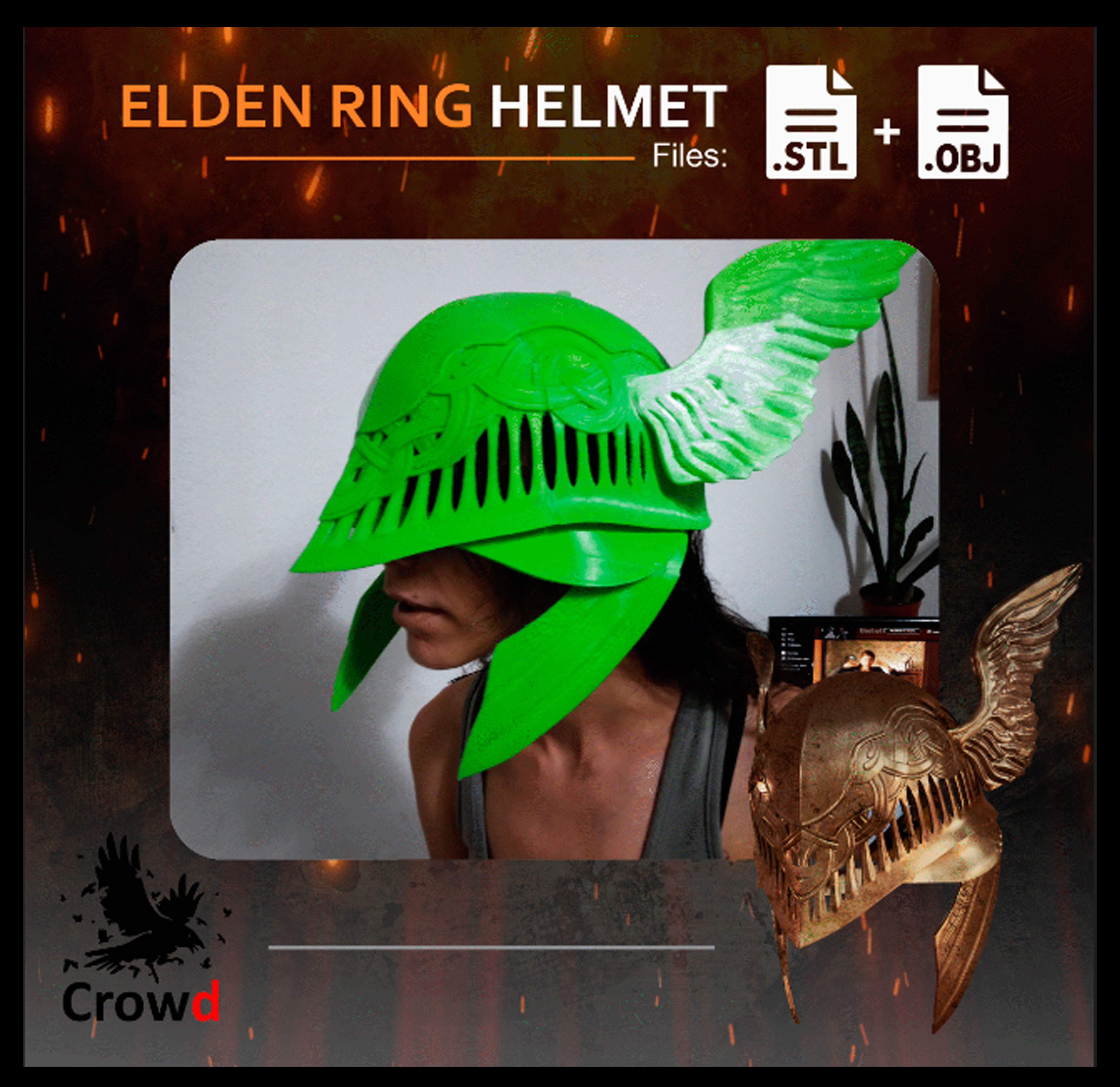 ELDEN RING MALENIA HELMET 3D model 3D printable | CGTrader