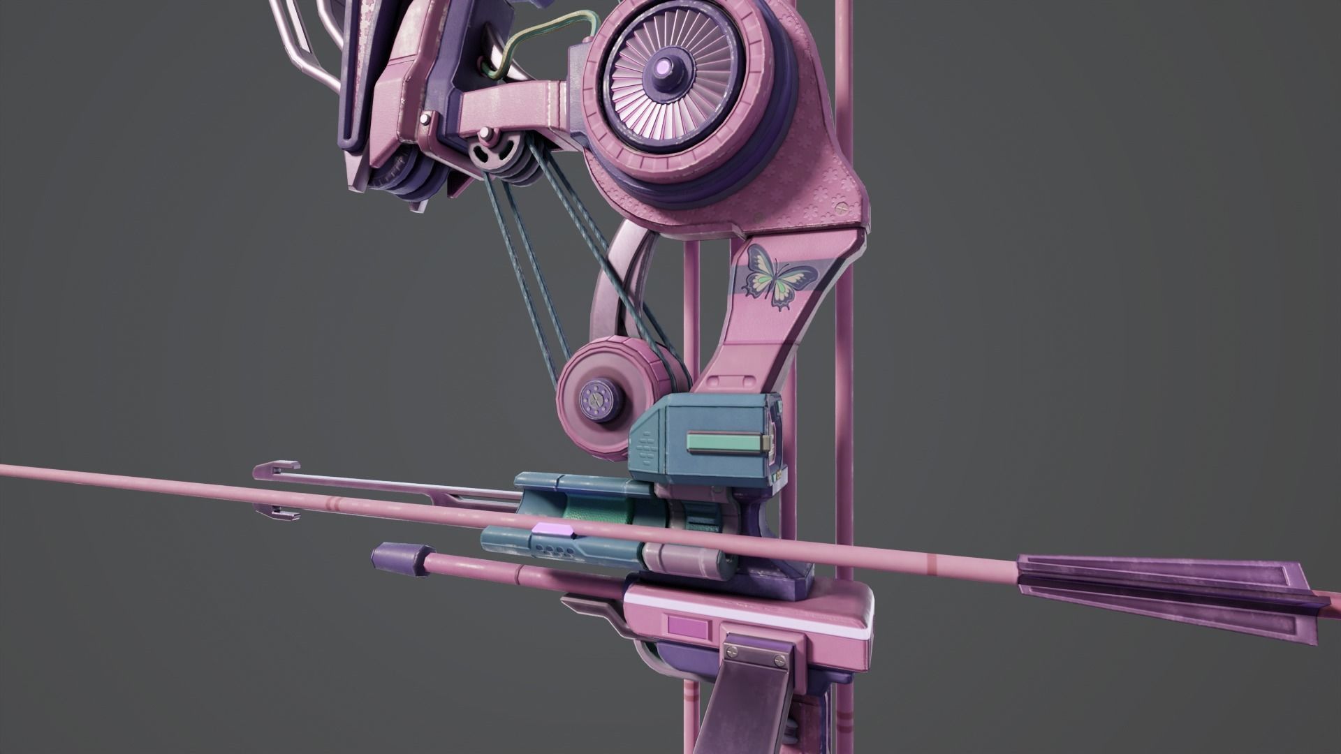 3D model Pink Sci-Fi Compound Bow VR / AR / low-poly | CGTrader