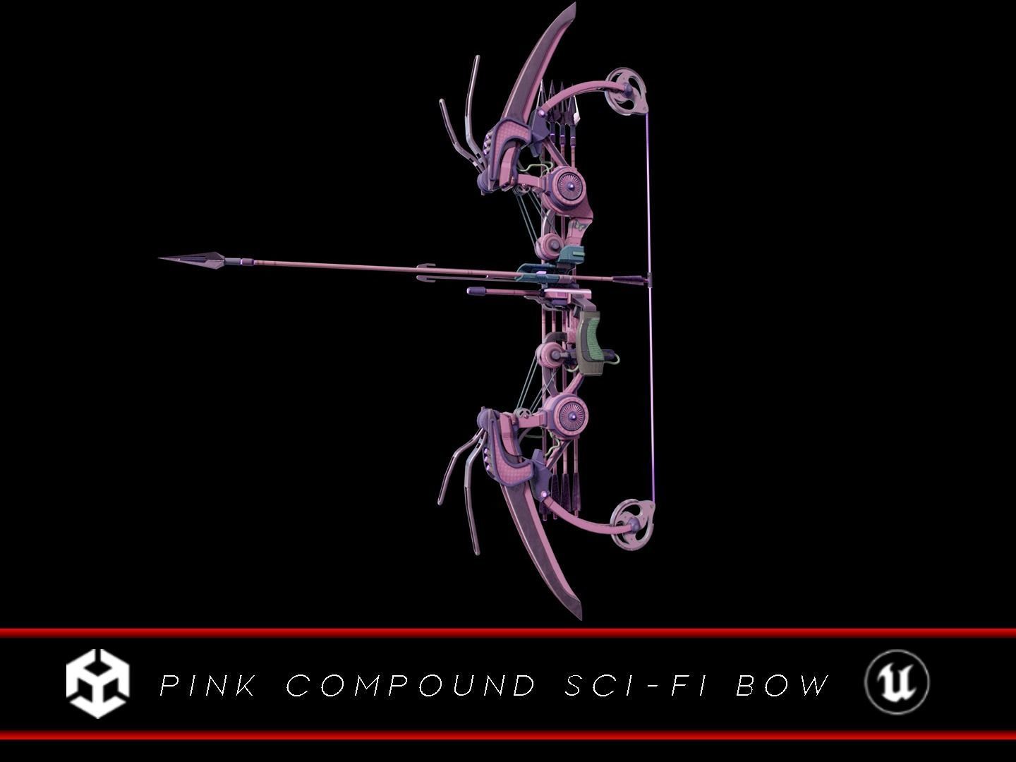 3D model Pink Sci-Fi Compound Bow VR / AR / low-poly | CGTrader