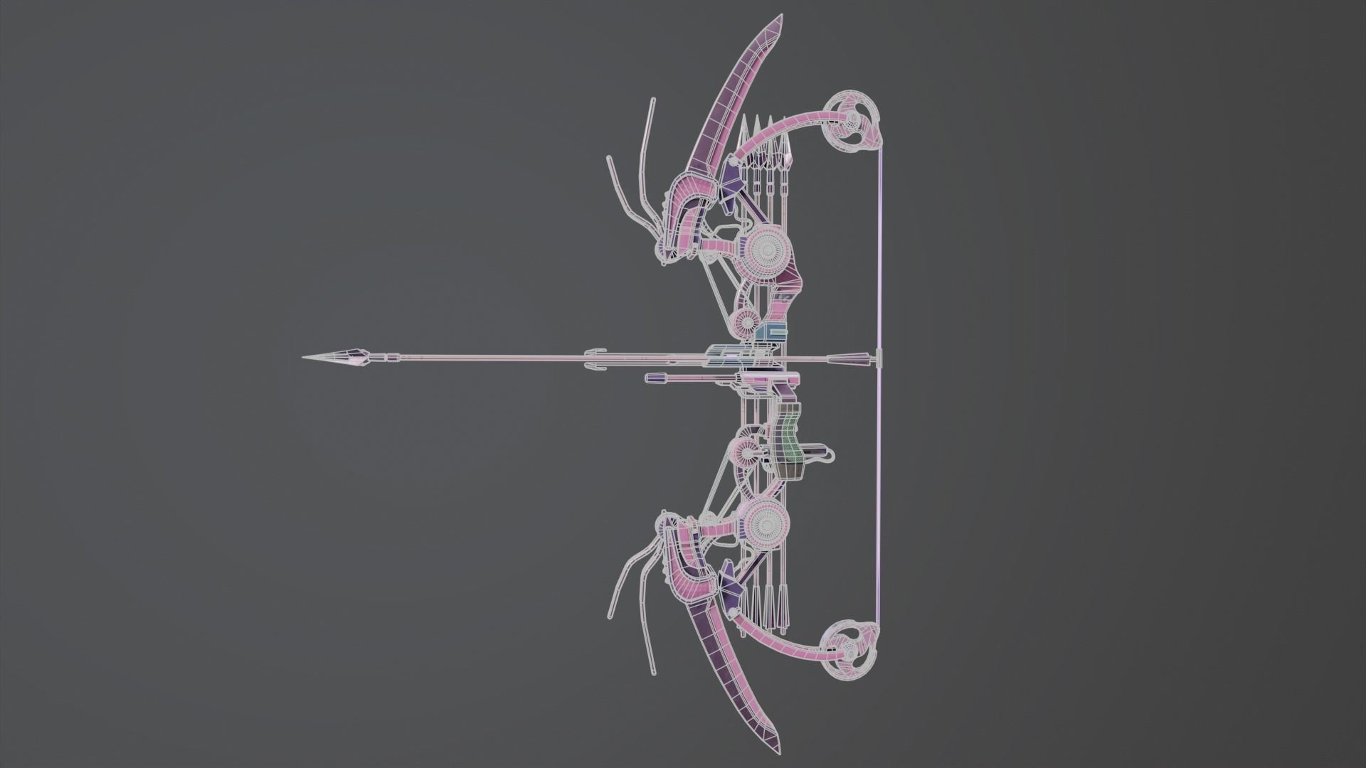 3D model Pink Sci-Fi Compound Bow VR / AR / low-poly | CGTrader