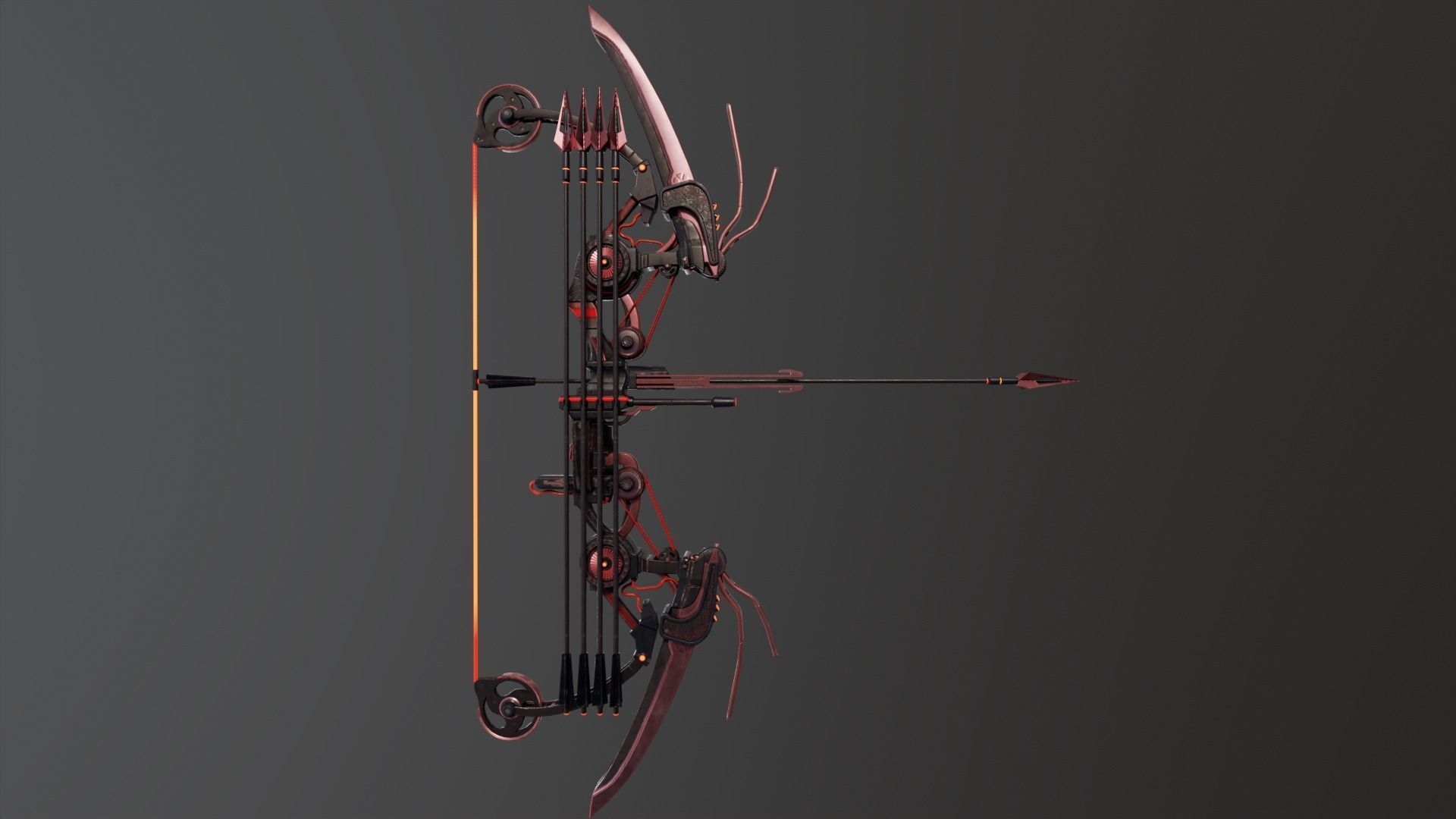 3D model Red Sci-Fi Compound Bow VR / AR / low-poly | CGTrader