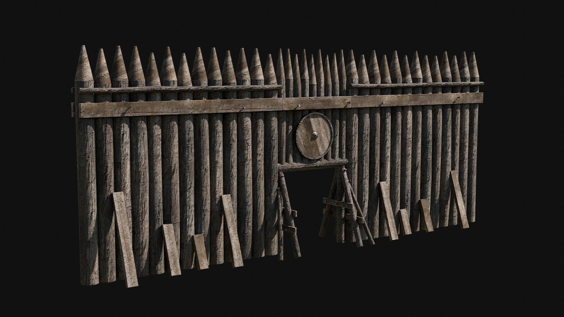 3D model VIKING NORSE WALLS WATCHTOWER TOWER GATE MEDIEVAL COLLECTION ...
