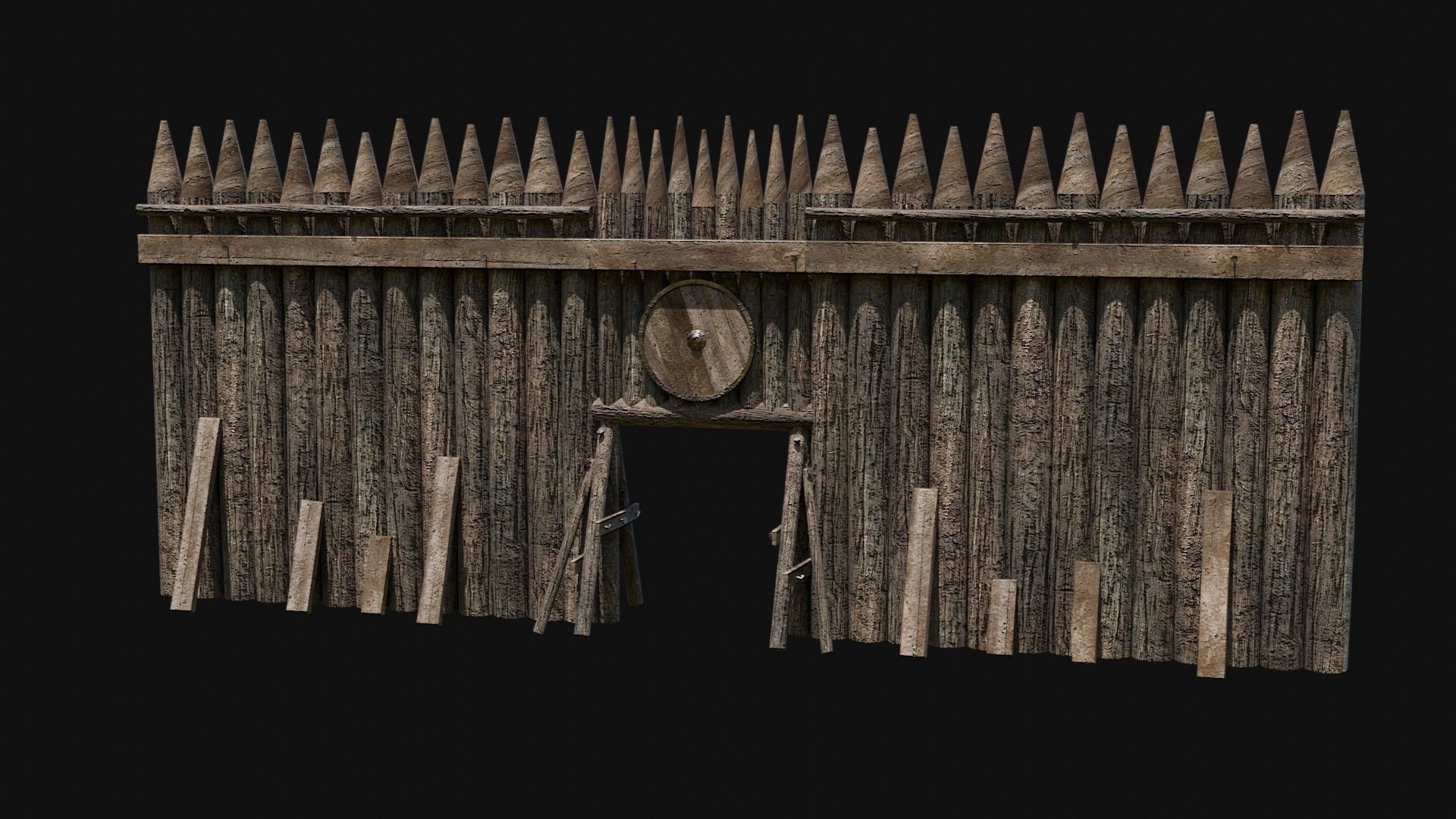3D model VIKING NORSE WALLS WATCHTOWER TOWER GATE MEDIEVAL COLLECTION ...
