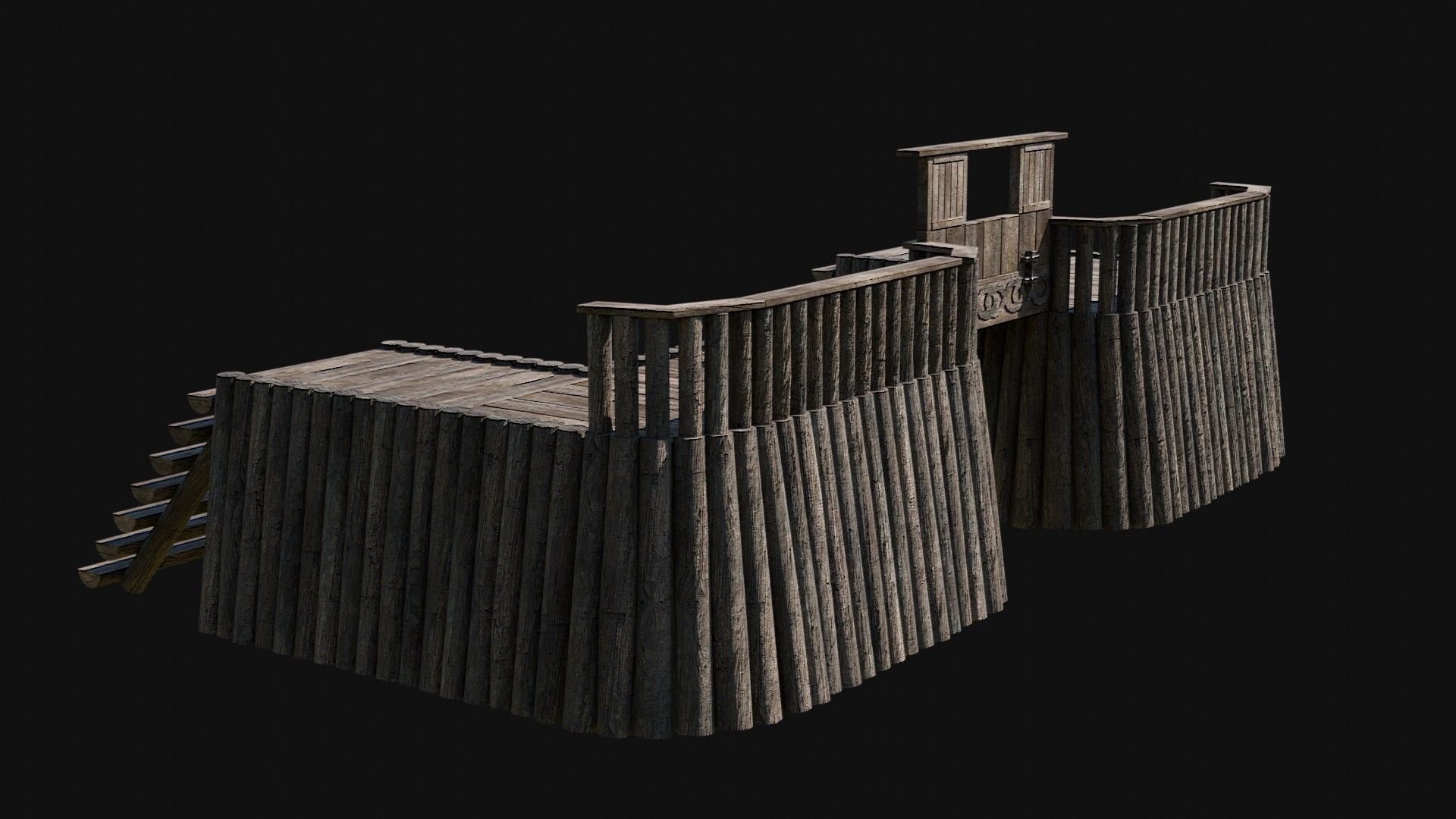 3D model VIKING NORSE WALLS WATCHTOWER TOWER GATE MEDIEVAL COLLECTION ...