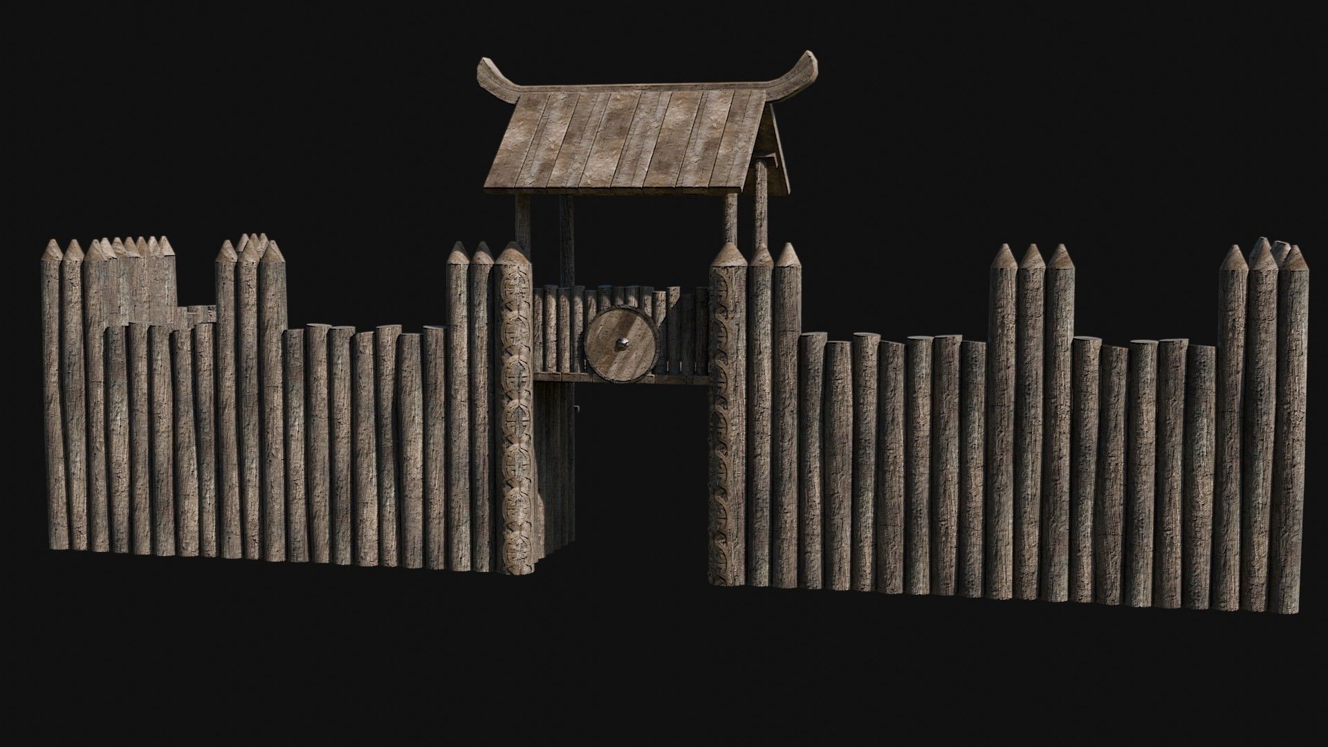 3D model VIKING NORSE WALLS WATCHTOWER TOWER GATE MEDIEVAL COLLECTION ...